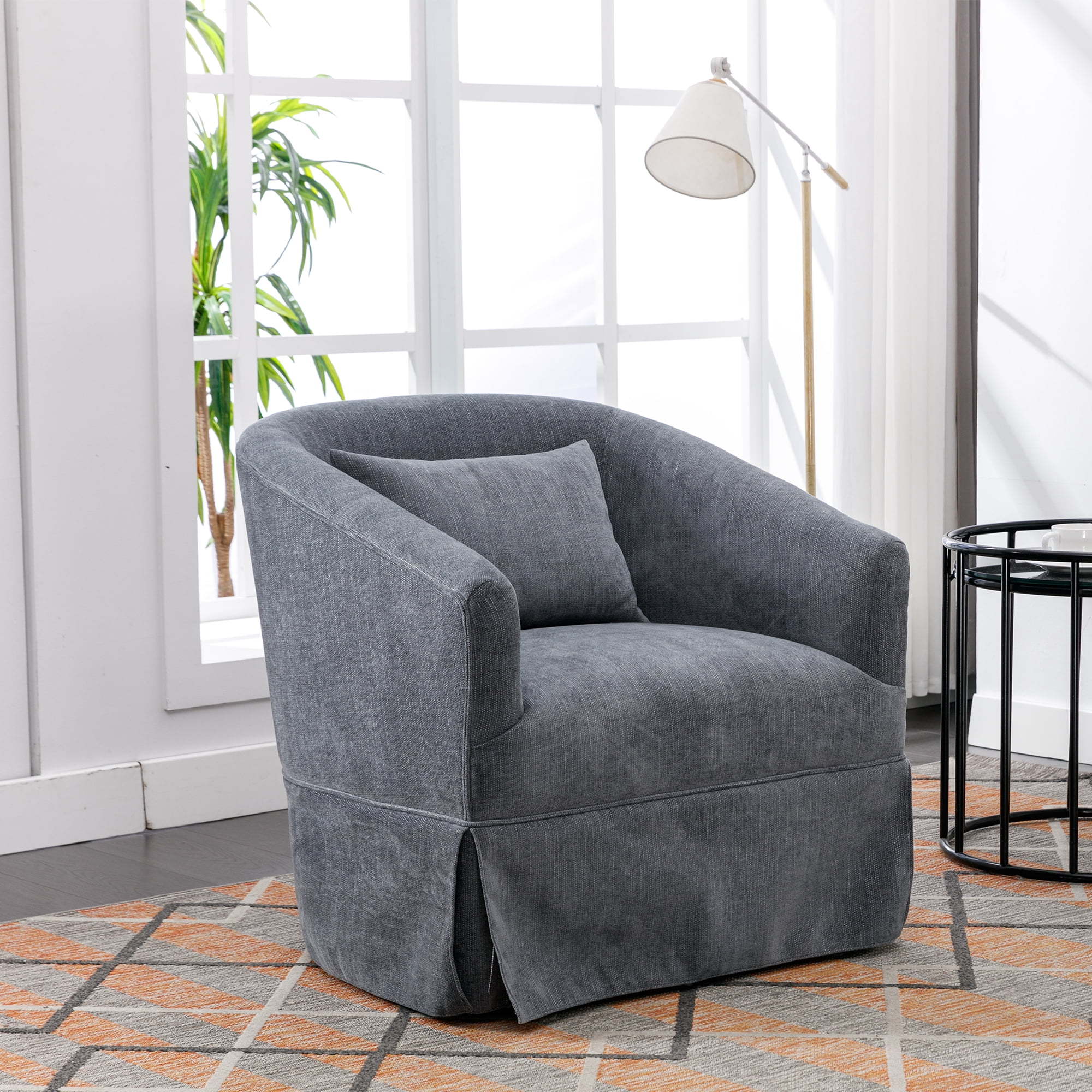 Fulvari Accent Armchair Living Room Chairs With 360 Degree Rotating ...