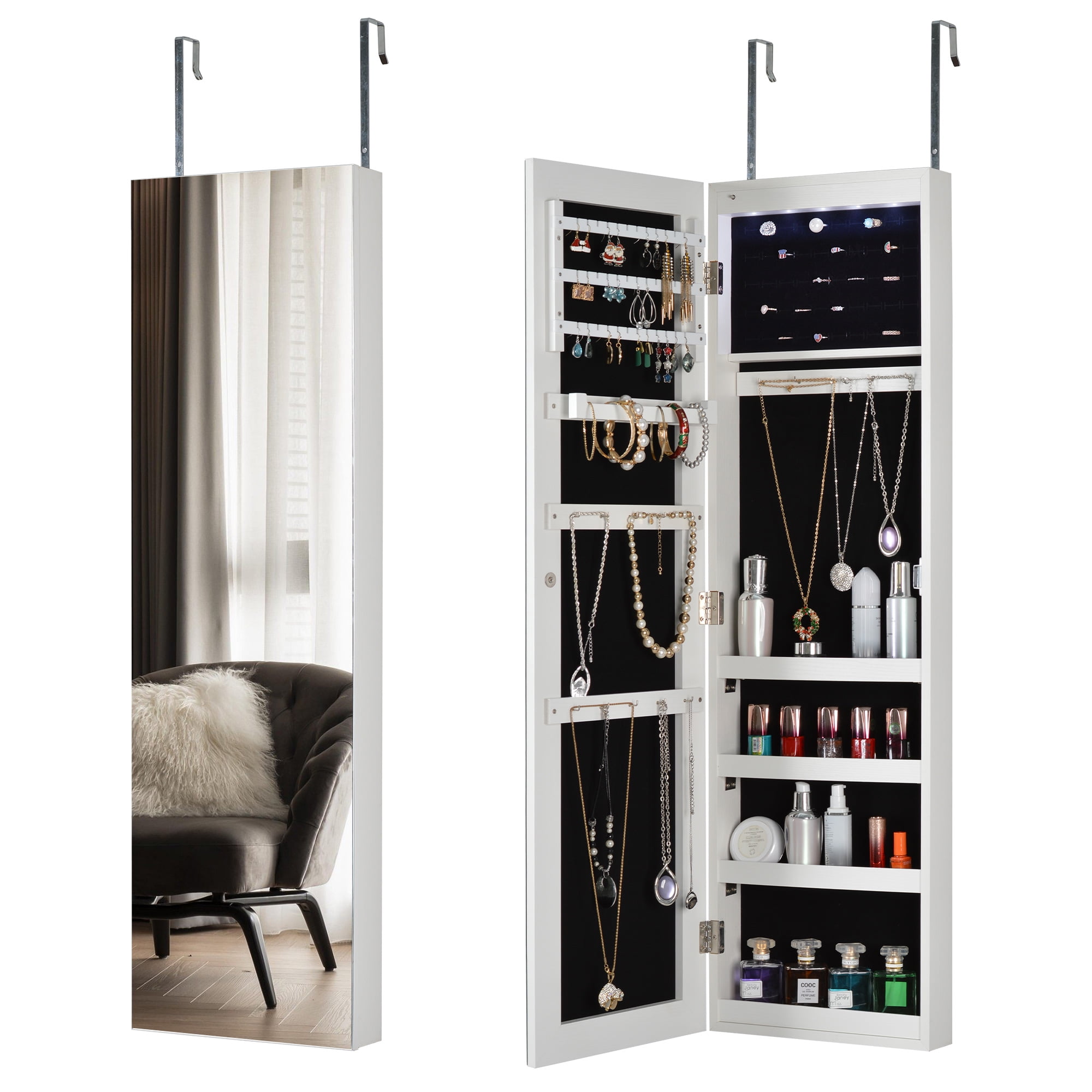 Fulvari Full-Length Mirror Cabinet with 5 LED Lights, Wall Mounted ...