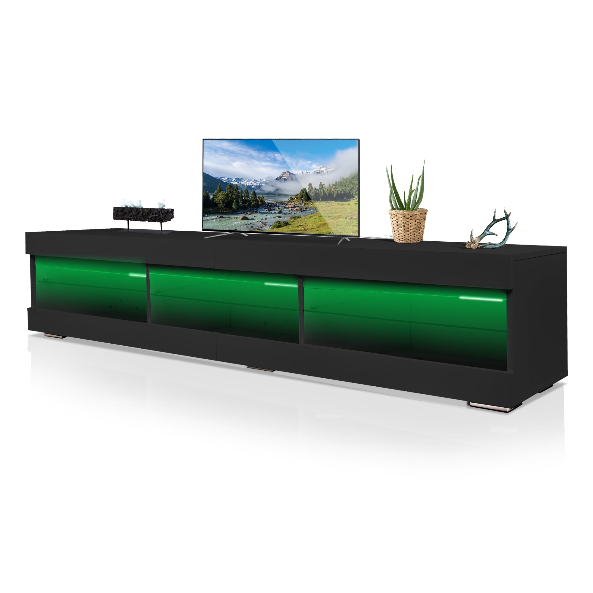 Fulvari Modern LED TV Stand Entertainment Center with 16 Colors 4 Modes ...