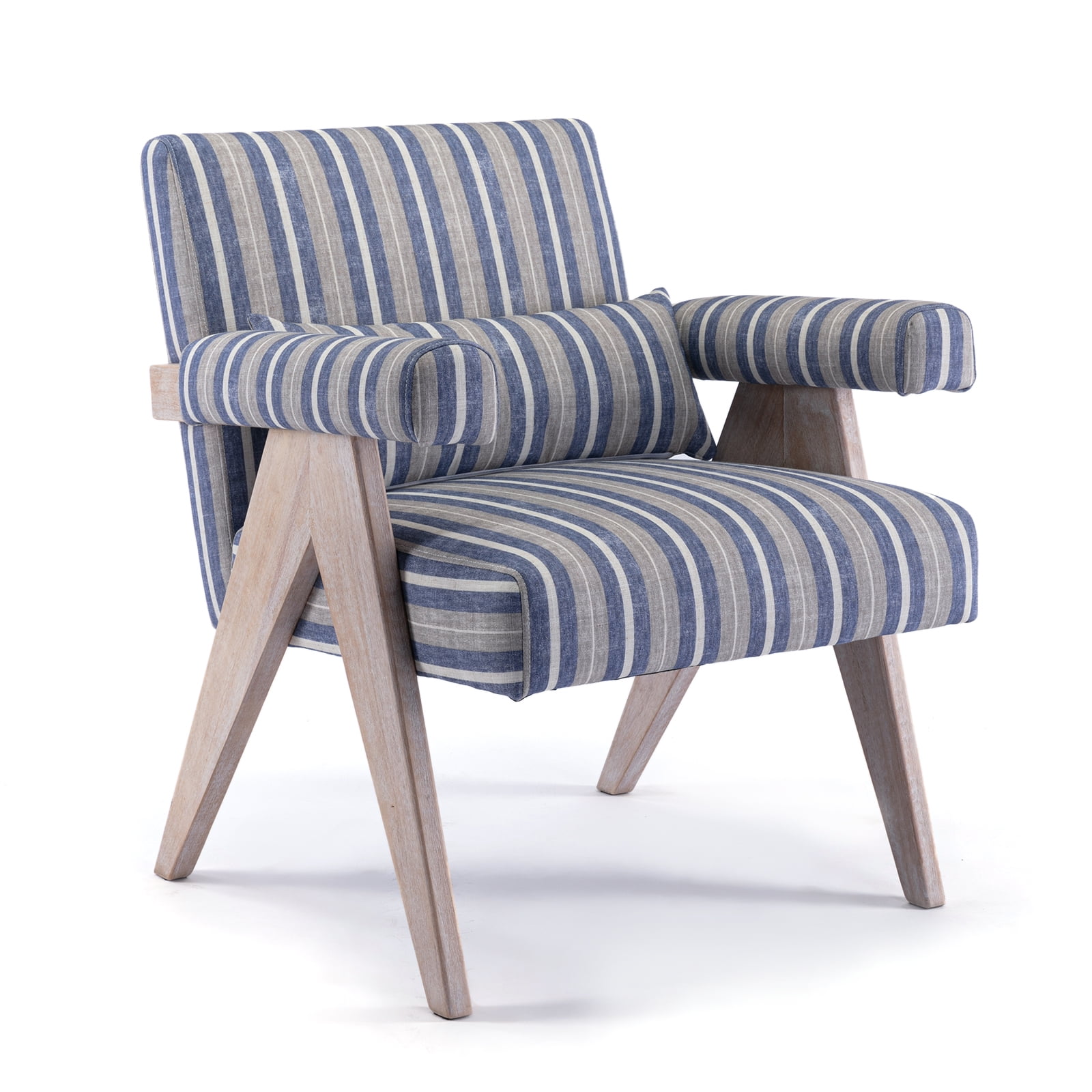 Fulvari Solid Wood Frame Armchair with Fabric/Leather Finish, Soft ...
