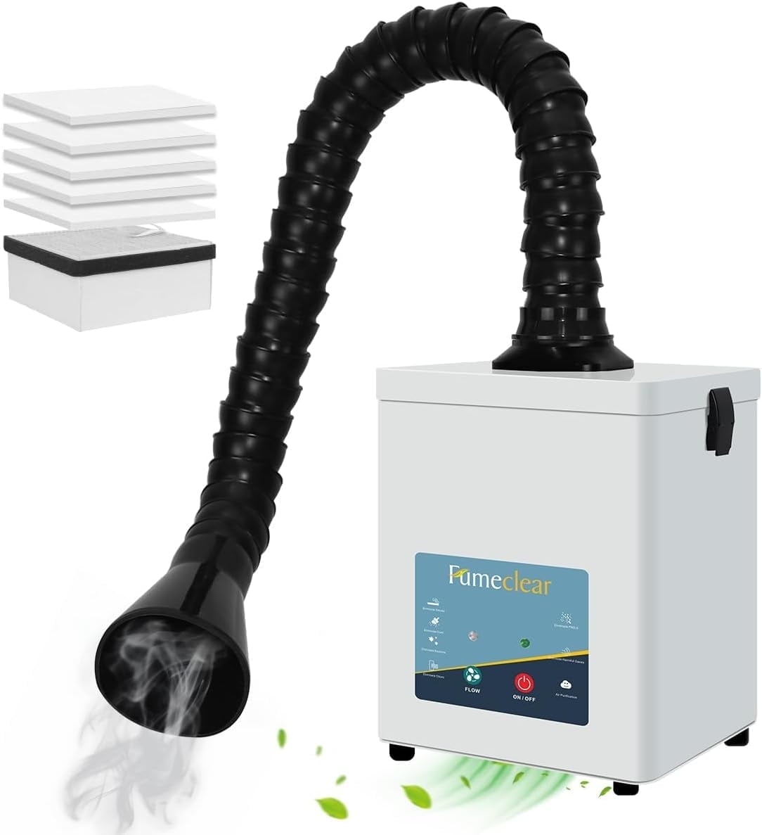FumeClear FC2001A Solder Fume Extractor | 120-180m³/h Suction | 3-Speed ...