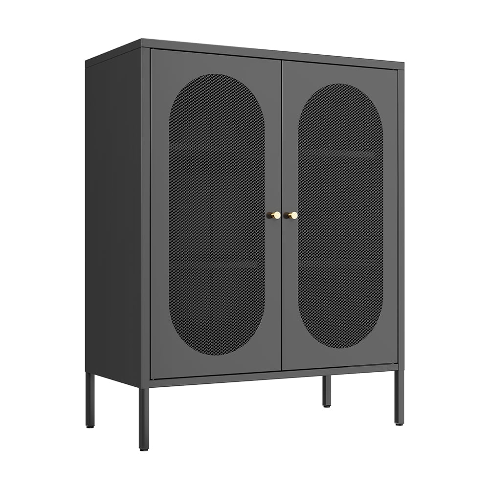 Fumedo Metal Locker Style Accent Storage Cabinet with Doors and Shelves ...