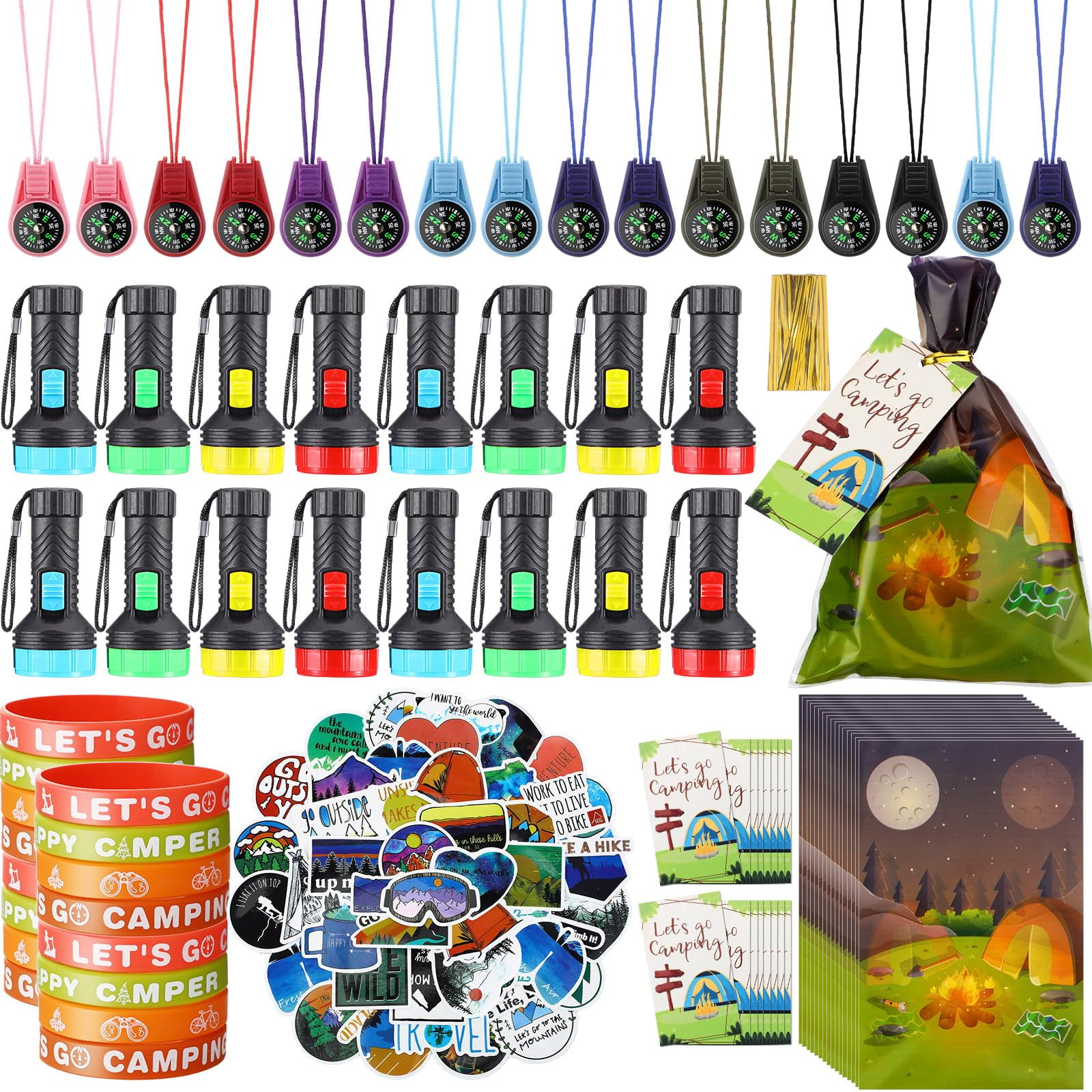 Fumete 130 PcsTRDN Camping Party Favors Happy Camper Party with ...