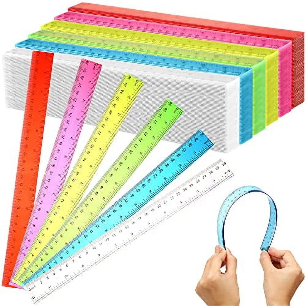 Fumete 144 Pack Clear Plastic Rulers Bulk 12 Inch Ruler First Day of ...
