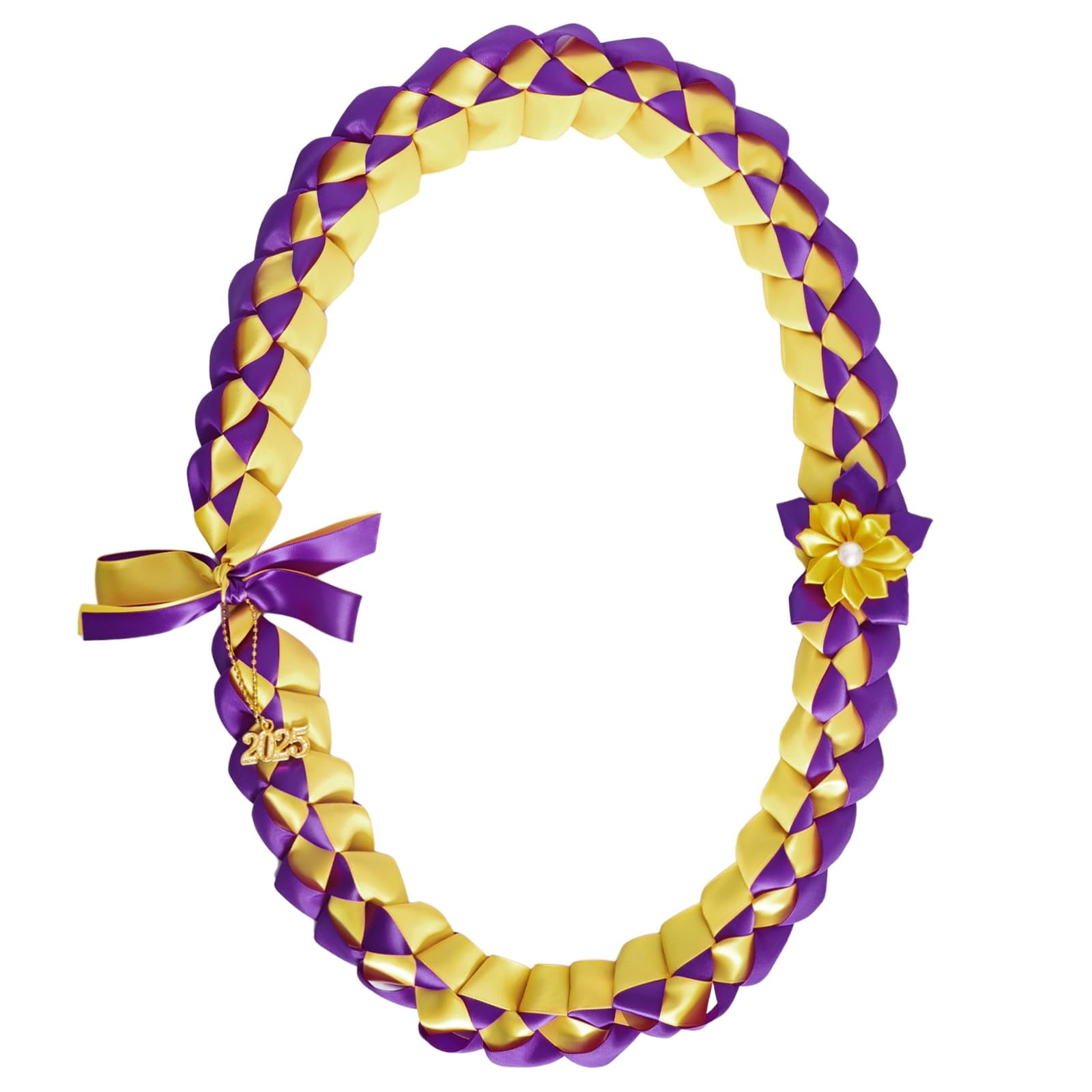 Fumwase Graduation Lei 2025 in Yellow and Purple Ribbon Leis for ...