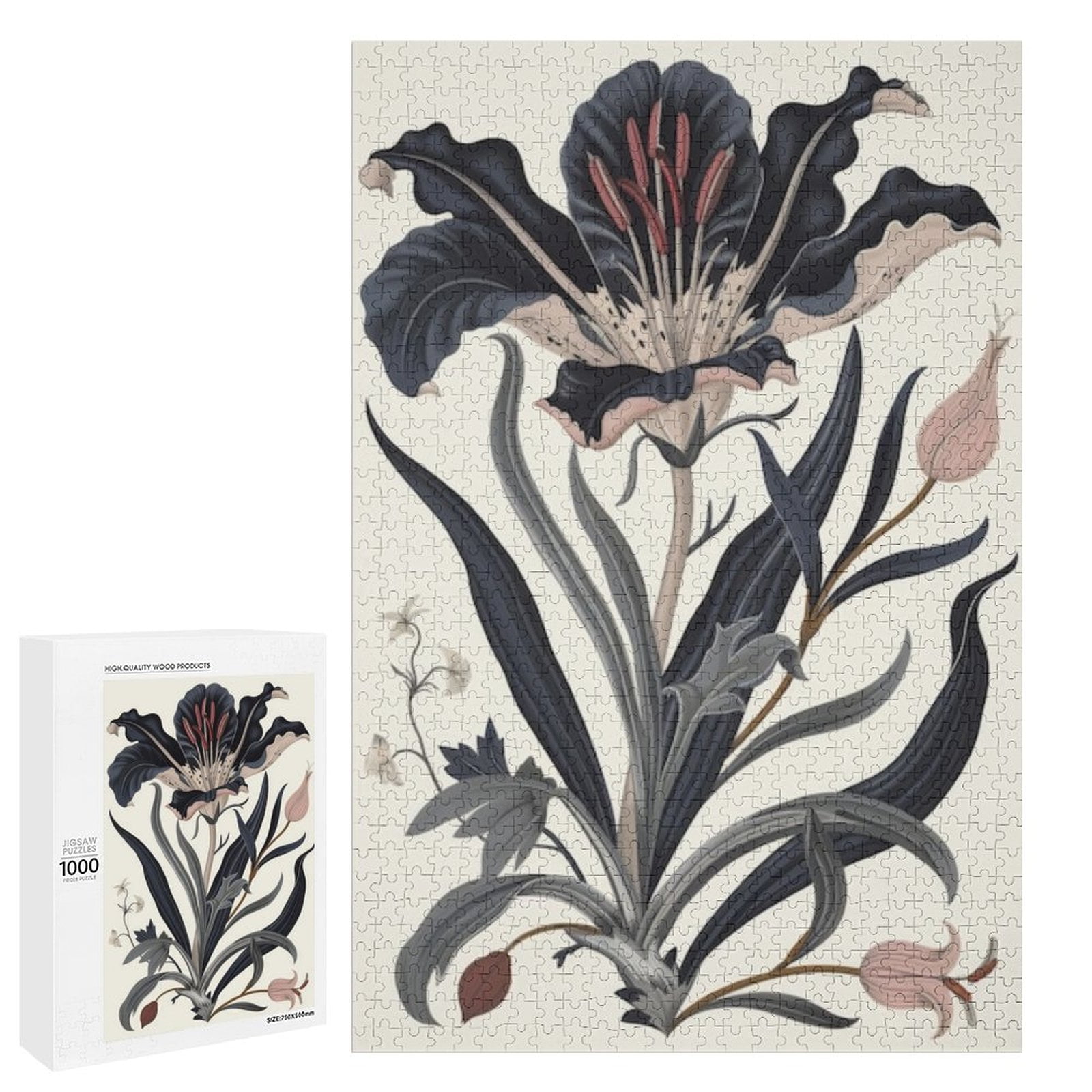 Fun 1000-Piece Botanical Puzzle, Colorful Plant Art, Thick Sturdy ...