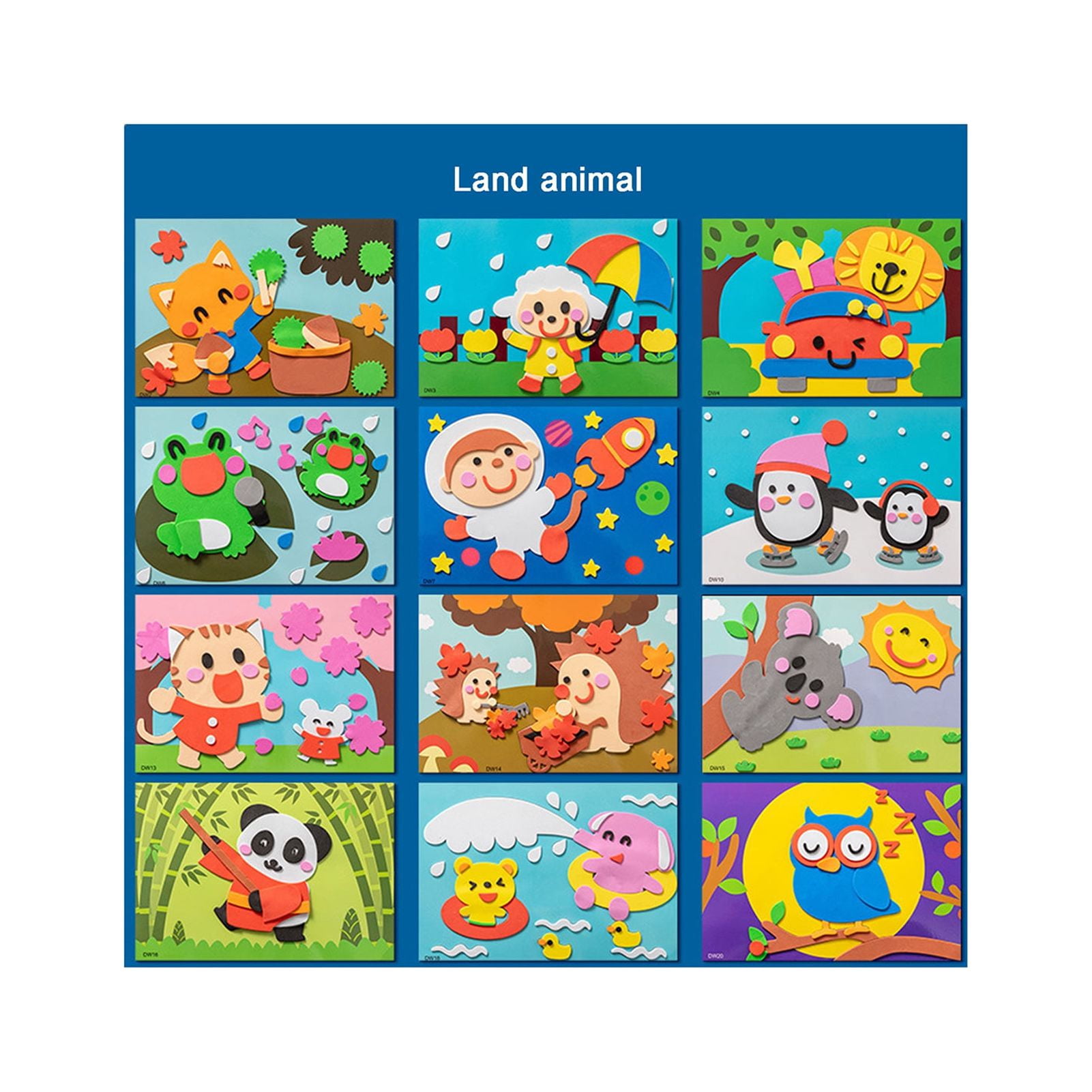 Fun 3D Sticker Painting Kit Set of 12, Cognitive Development ...