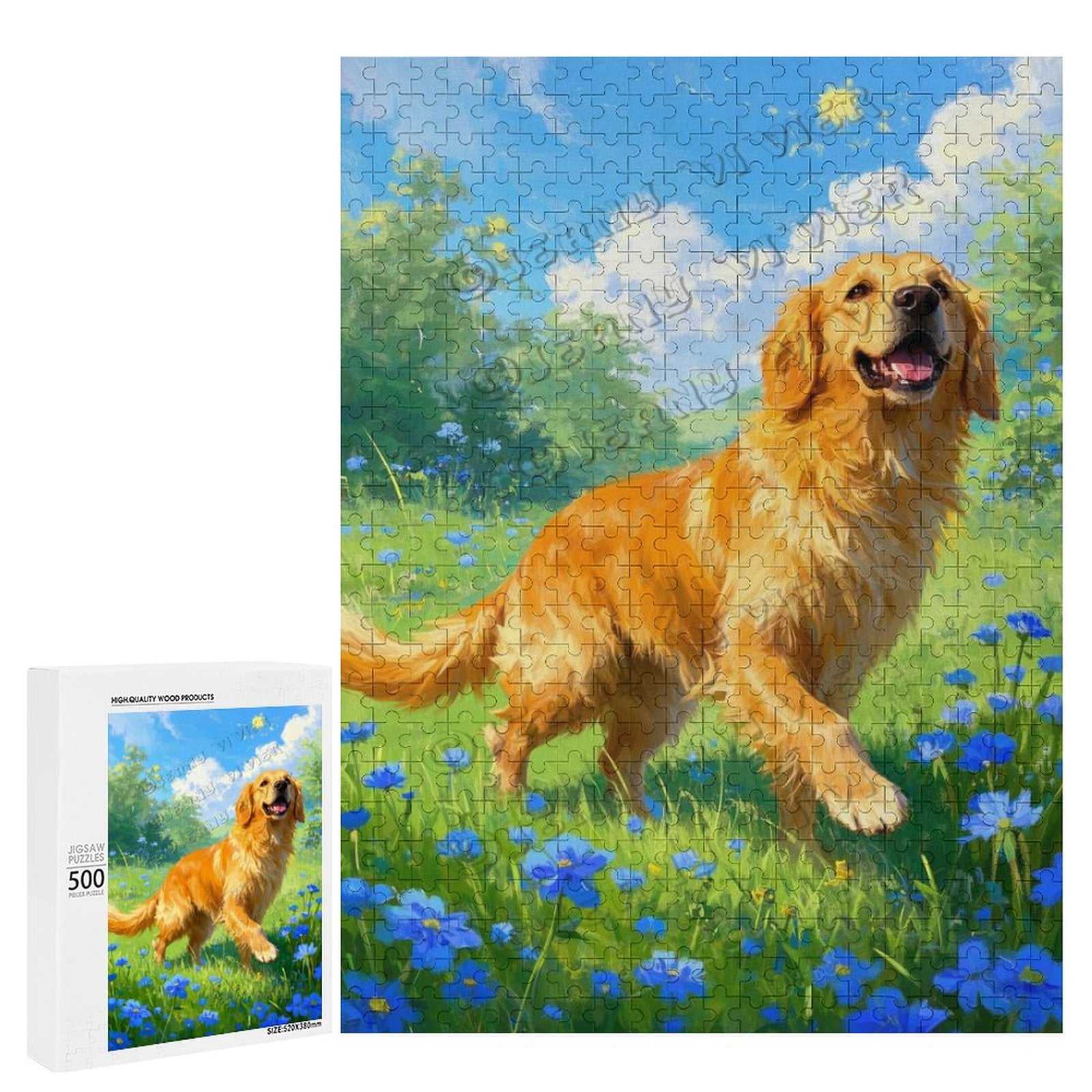 Fun 500 Piece Jigsaw Puzzle - Golden Retriever Dog, Dog Lovers Edition ...
