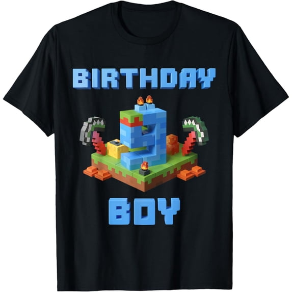 Fun 9th Birthday Pixel Art Video Game 9 Years Old Bday Boys T-Shirt ...