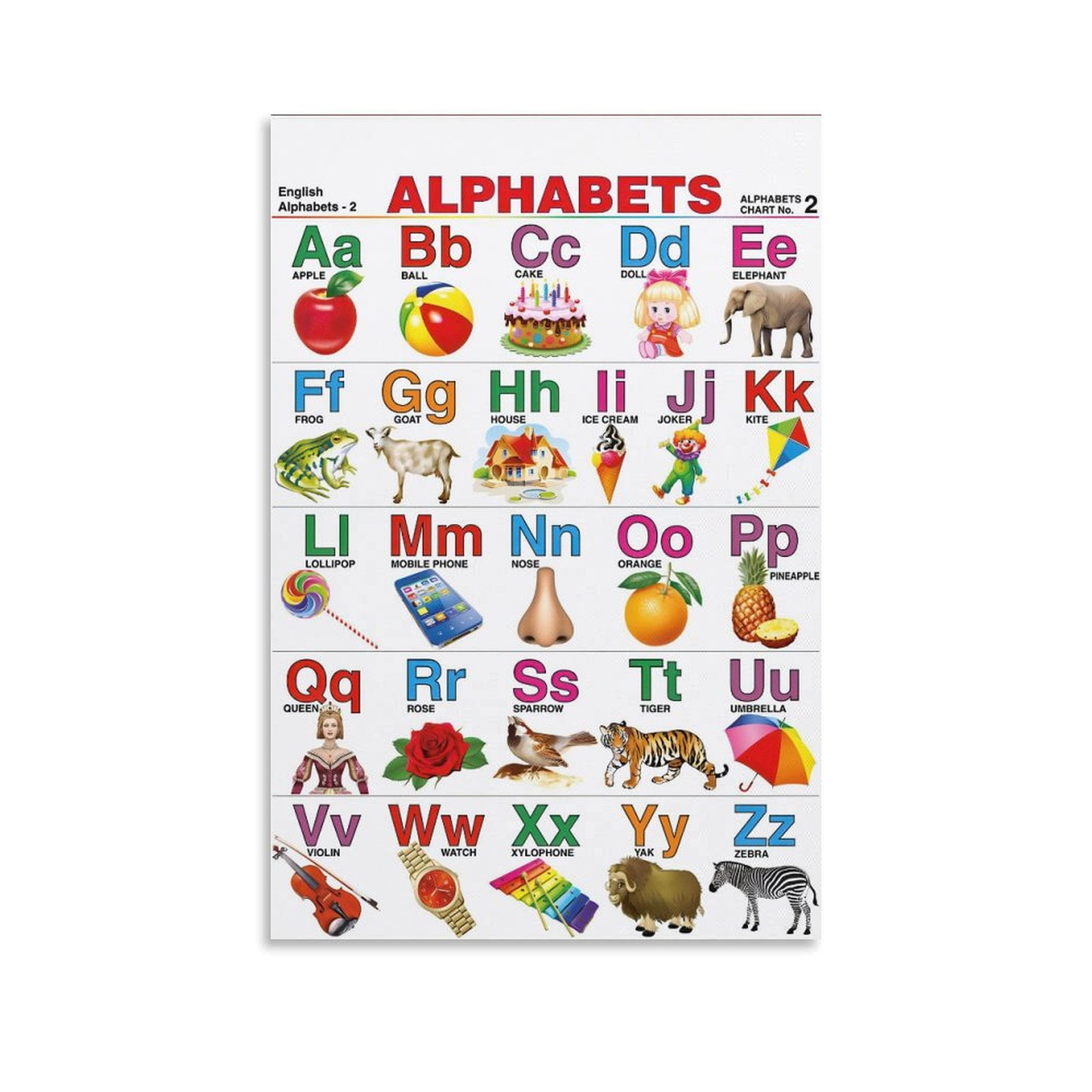Fun Alphabet Children Identification Reference Chart Educational Poster ...