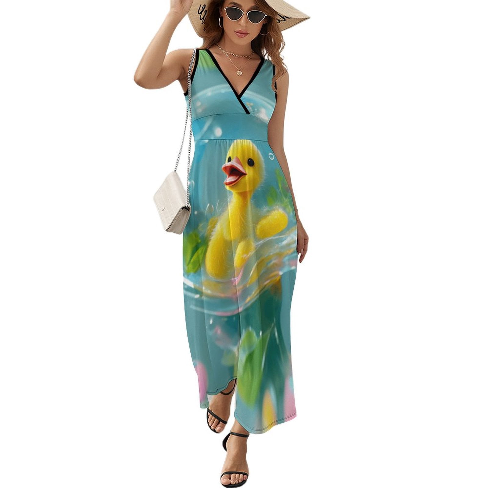 Fun And Playful Duck Sleeveless Dress Female Clothing Dress Women ...