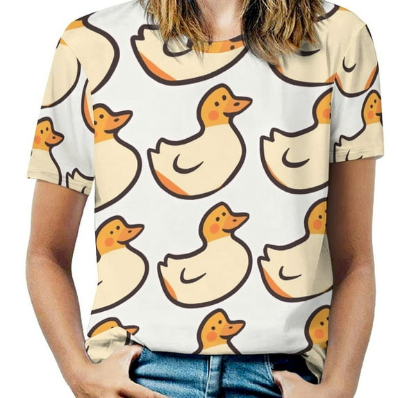 Fun And Playful Duck Women's T-Shirt Short Sleeve T Shirts Tops Tee Ladies Loose T - Walmart.com