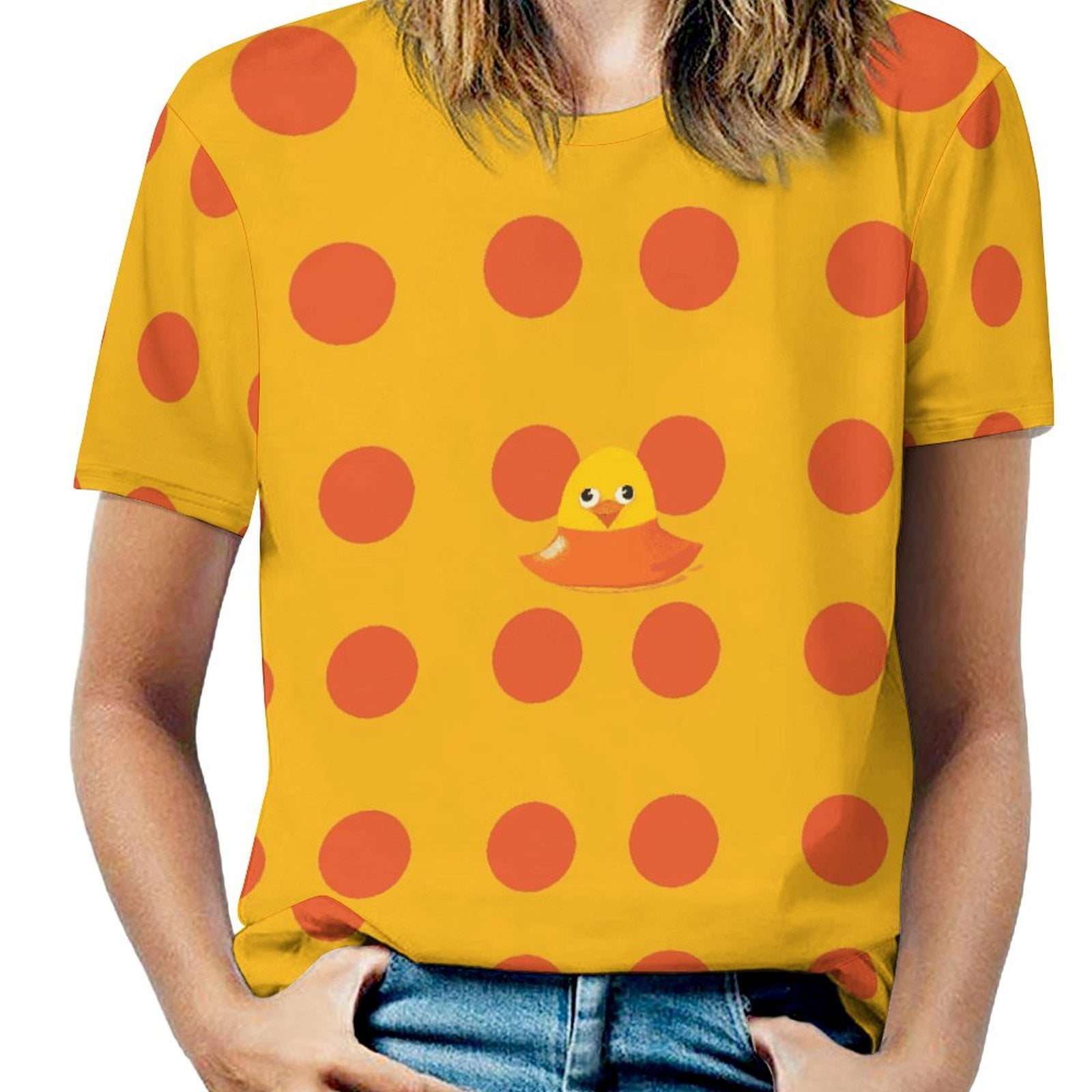 Fun And Playful Duck Women's T-Shirt Short Sleeve T Shirts Tops Tee ...