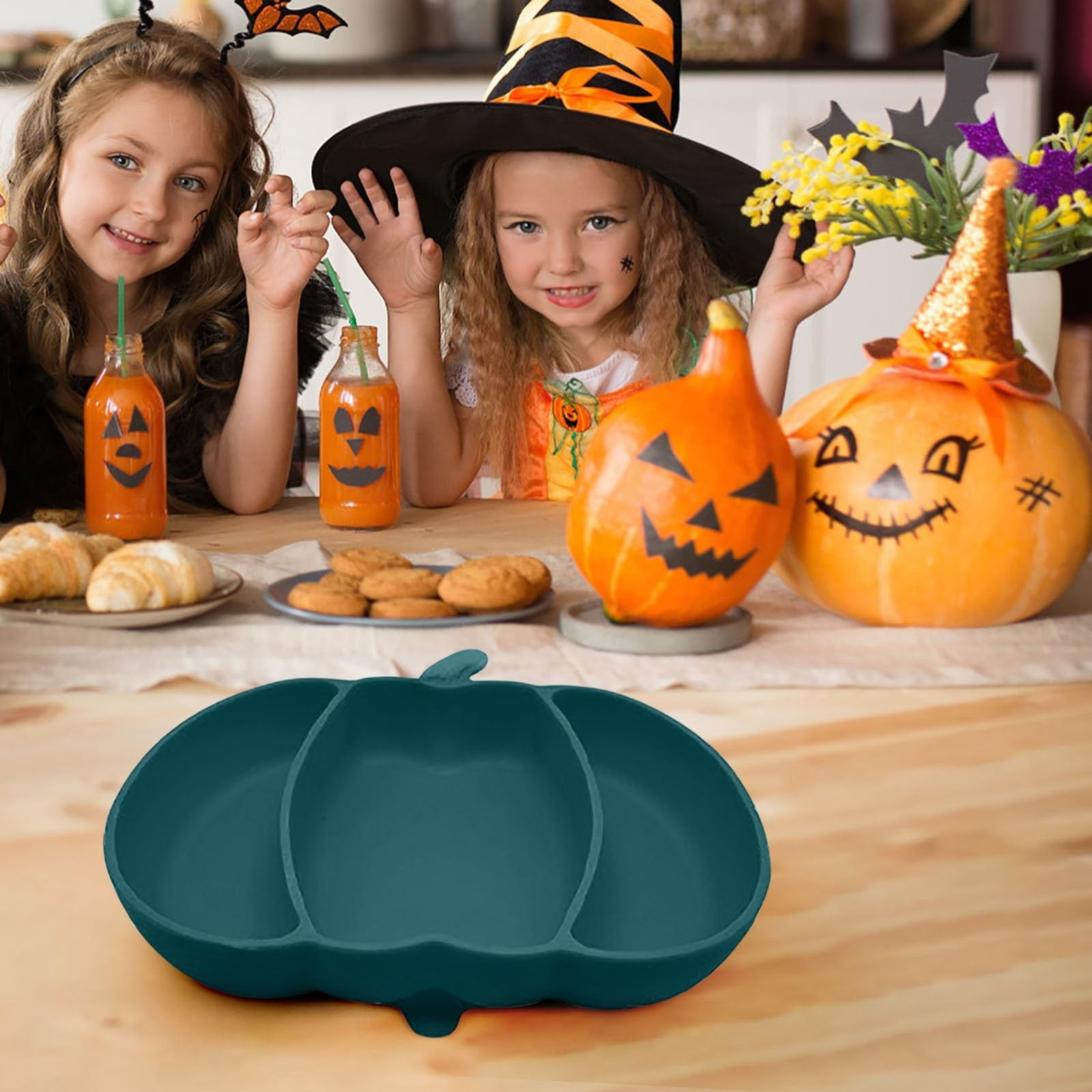 Fun And Secure Halloween Silicone Plate For Children Simple Three ...