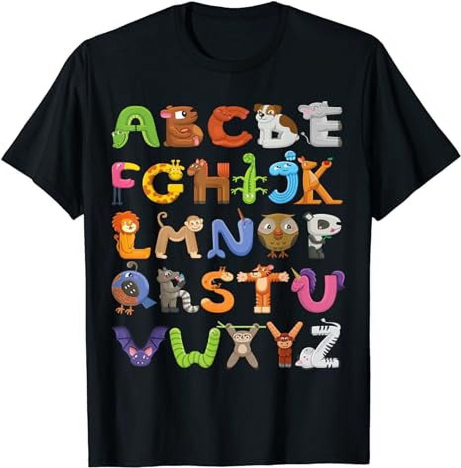 Fun Animal ABCs Learn Back to School Alphabet Shirt for Kids T-Shirt ...