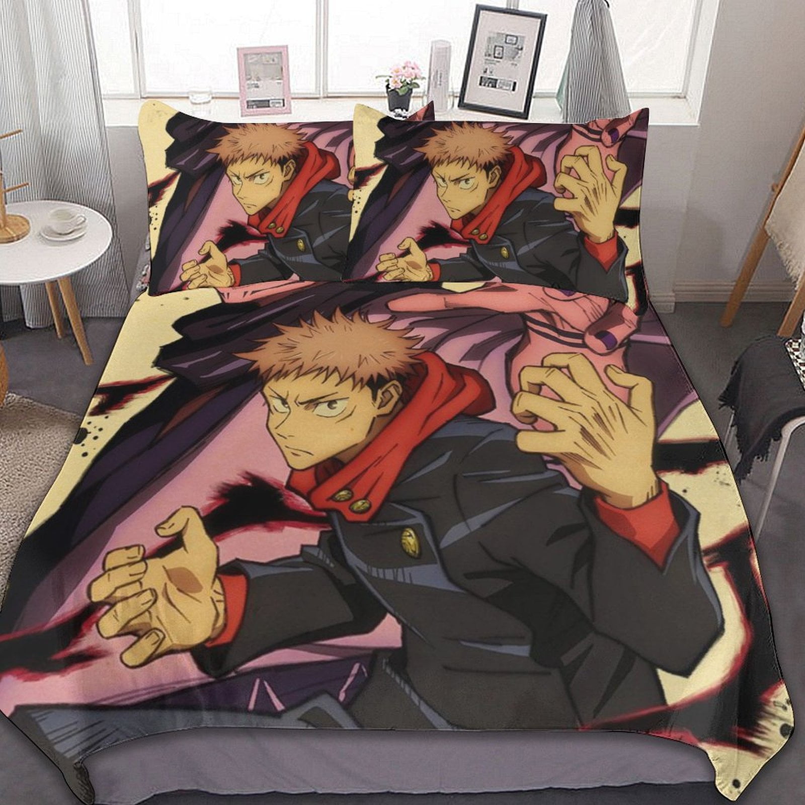Fun Anime Jujutsu Kaisen 3 Piece Bedding Sets Decor Comforter Sets With ...