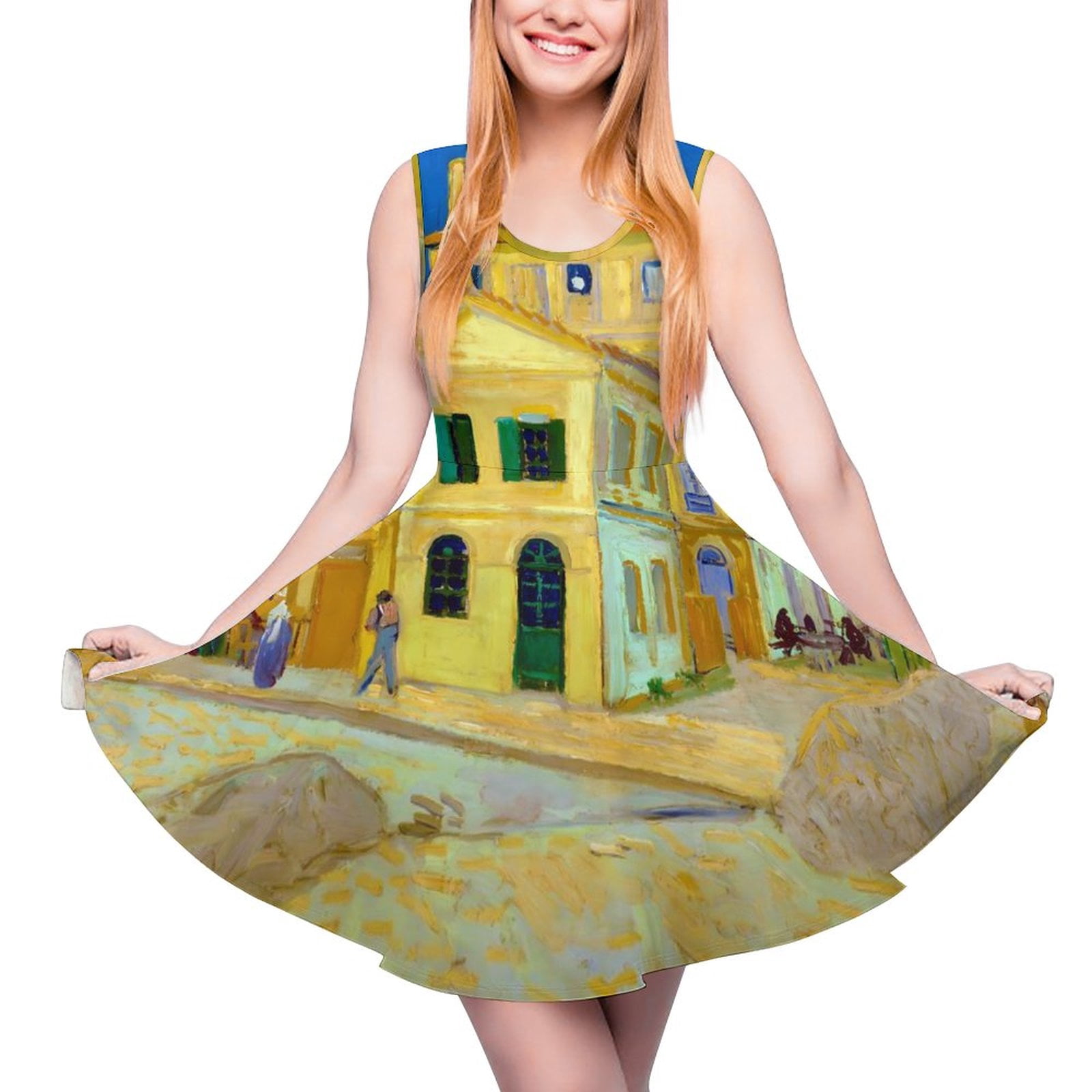 Fun Balloon Dogs Print Dress Sleeveless Aesthetic Dresses Summer Women ...