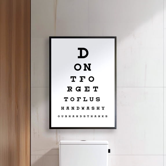 Fun Bathroom Decor Toilet Sign Wash Your Hands Restroom Rules Funny Eye ...