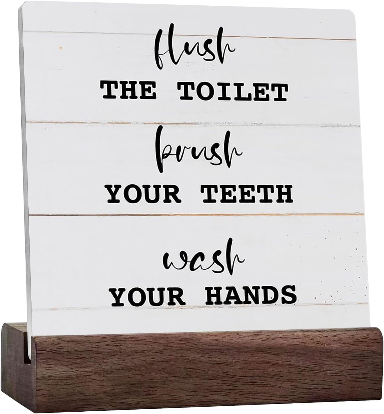 Fun Bathroom Quote Rustic Ceramic Sign, Farmhouse Bathroom Decor, Home ...