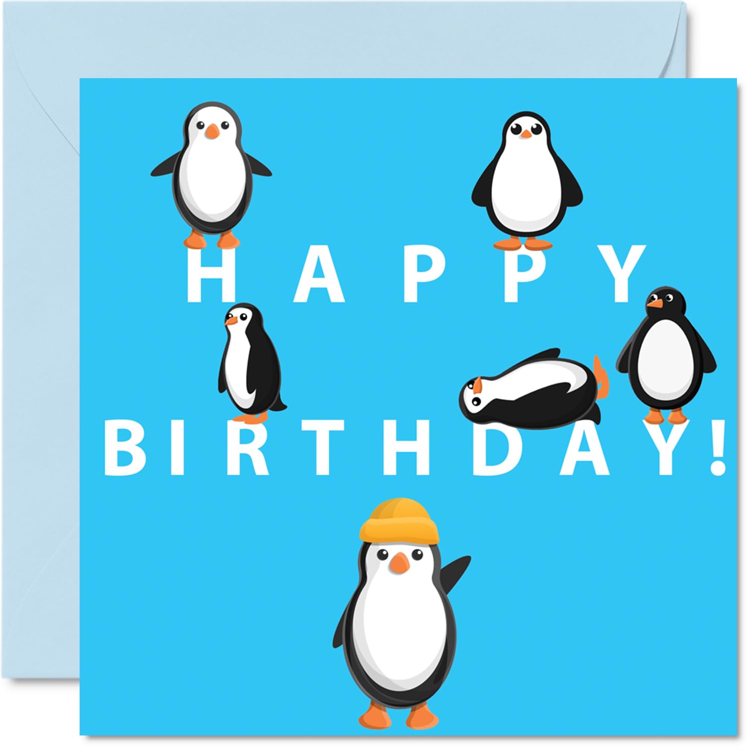 Fun Birthday Cards for Women Men SMR- Cartoon Penguin - Happy Birthday ...