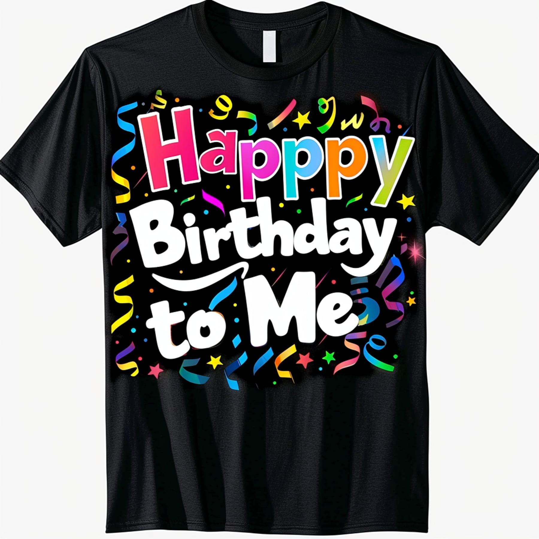 Fun Birthday Celebration Tee Colorful Confetti Design Happy Birthday ...