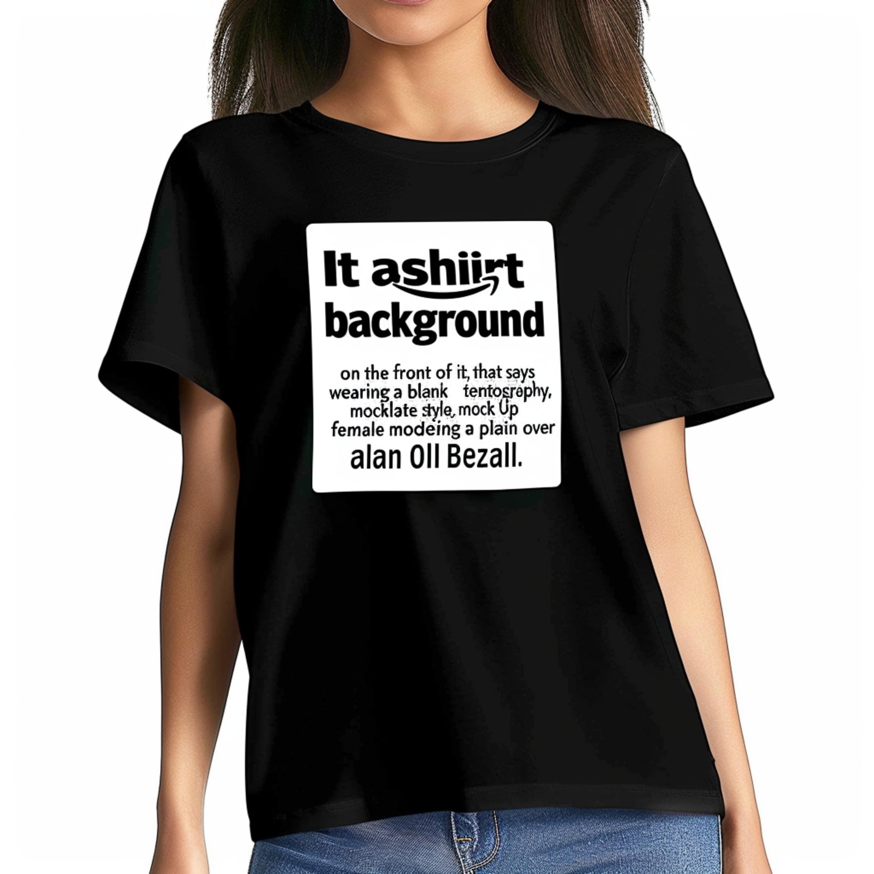 Fun Birthday Shirt Design Women's Black Tee Mockup for Print Oversized ...