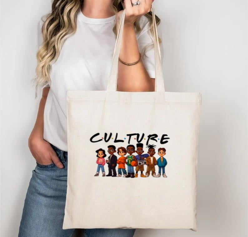 Fun Black Cartoon Characters Art Tote Bags - Walmart.com