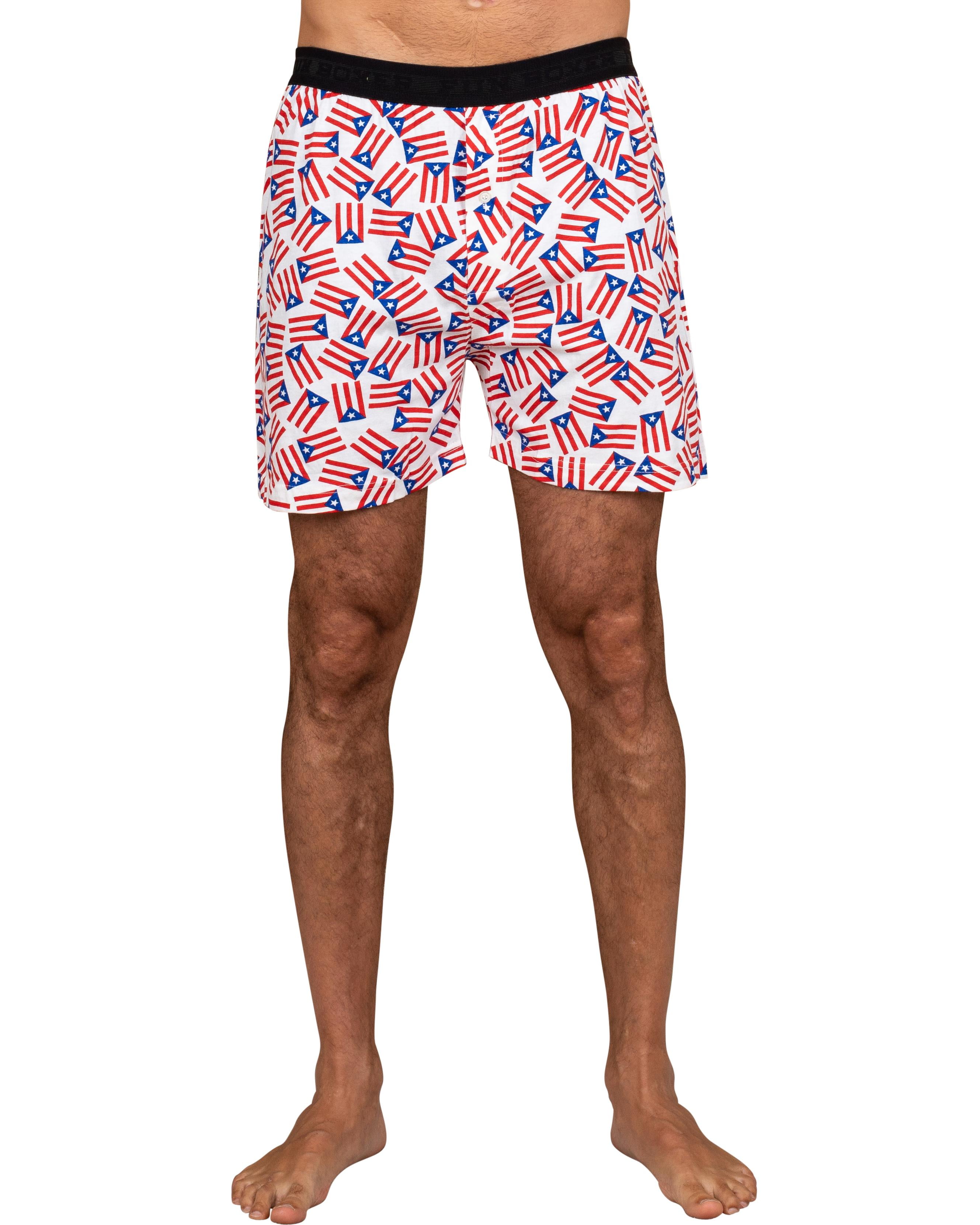 Fun Boxers - Mens Puerto Rican Flag Boxer Shorts, White, Puerto Rico ...