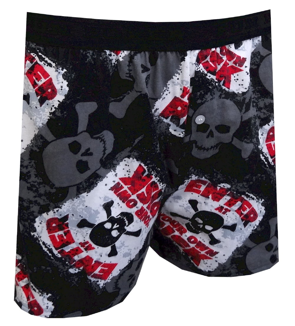 Fun Boxers Mens Danger- Enter at Your Own Risk Size Small Boxer Shorts ...
