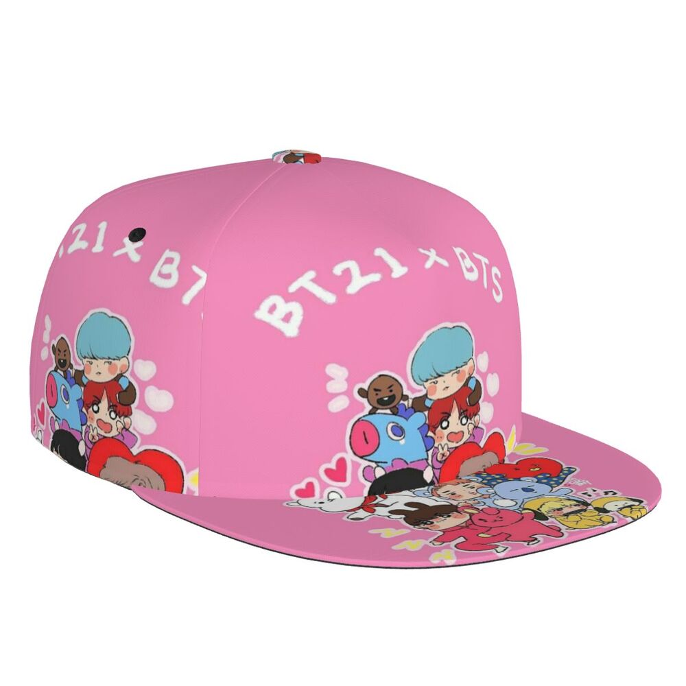 Fun Boys Cute BT21 Adjustable Brim Bill Baseball Cap Adjustable ...