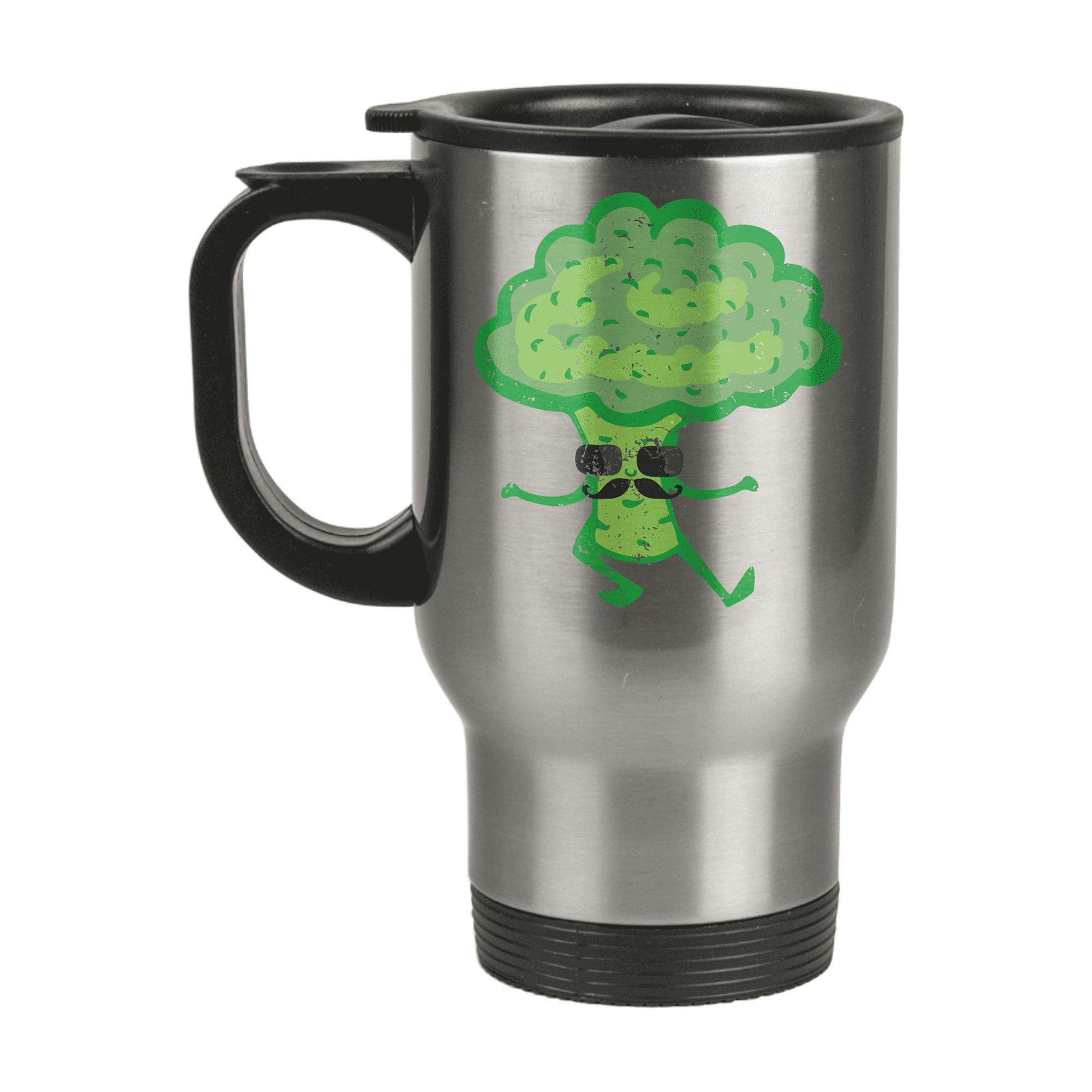 Fun Broccoli Travel Mug, 14oz Portable Cup - Perfect Healthy Gift for ...