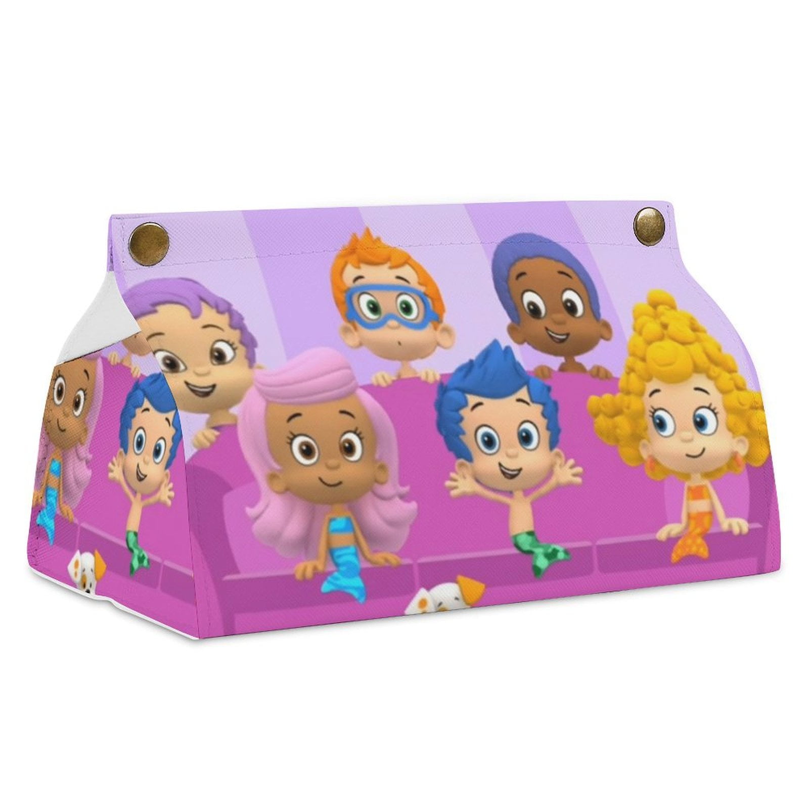 Fun Bubble Guppies Tissue Box Cover PU Tissue Paper Case Pouch Holder ...