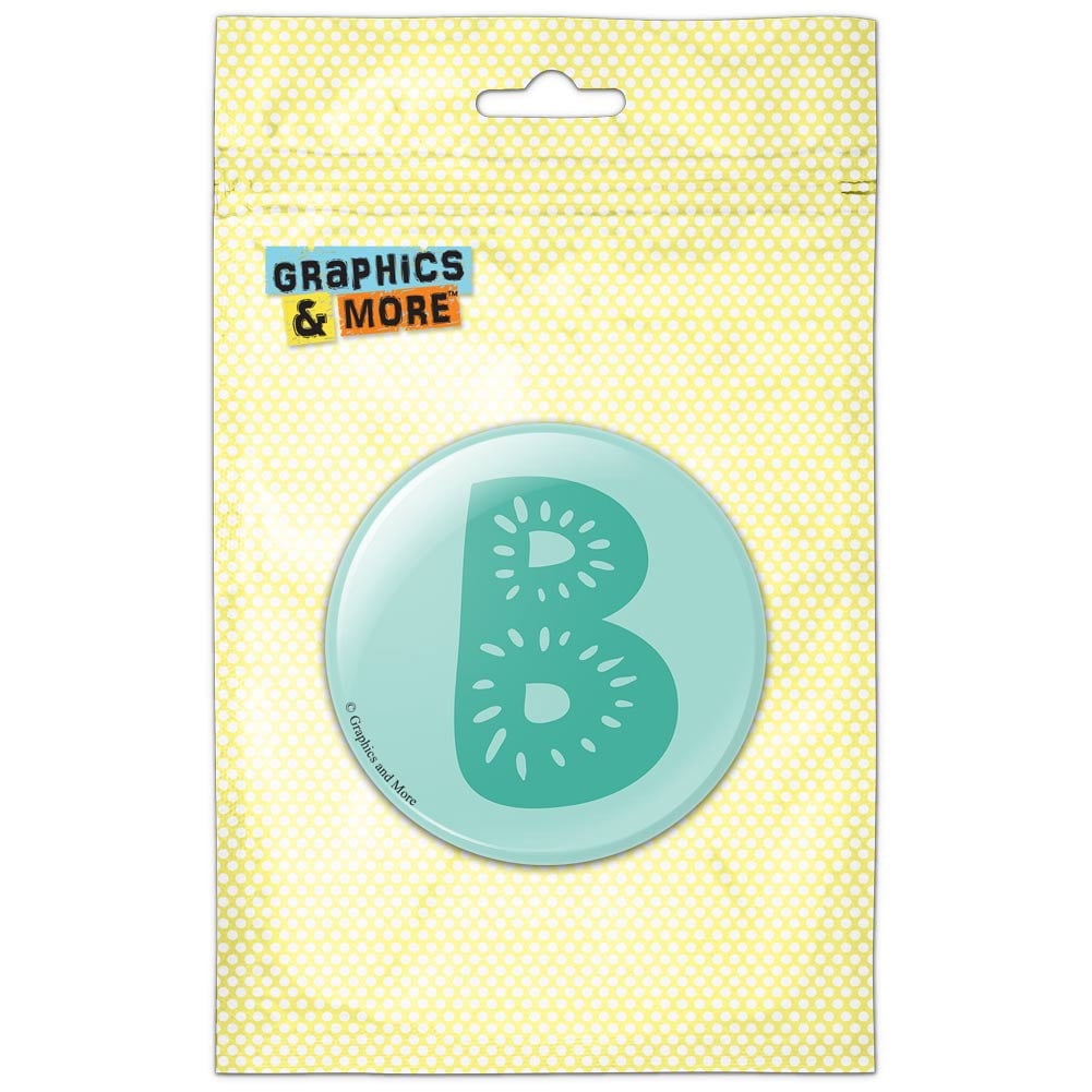 Fun Bubbly Letter B Teal Alphabet Refrigerator Button Magnet - Walmart.com