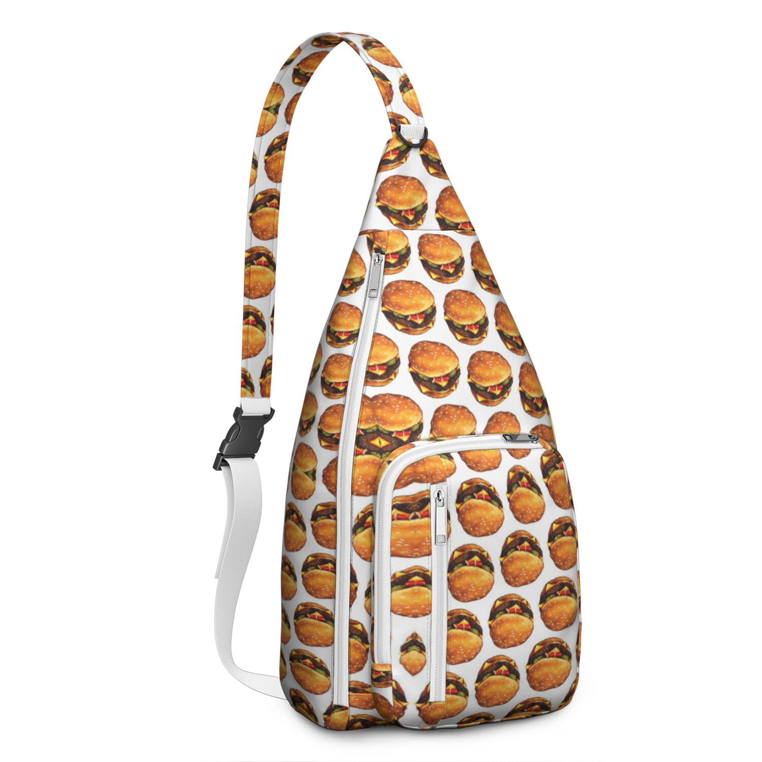 Fun Burger Lover Chest Bag - Kawaii Hamburger & Fast Food Print Sling ...