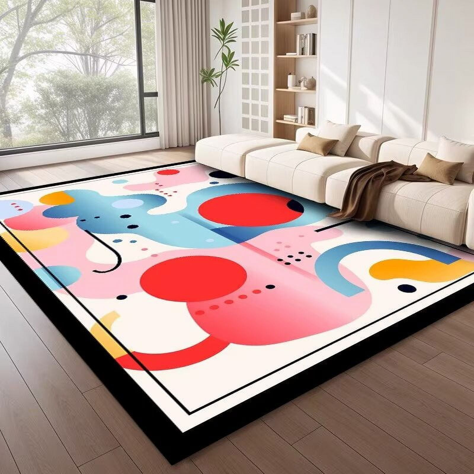 Fun Cartoon Carpet for Living Room Abstract Art Child Bedroom ration Rug Creativity Kids Room r ...