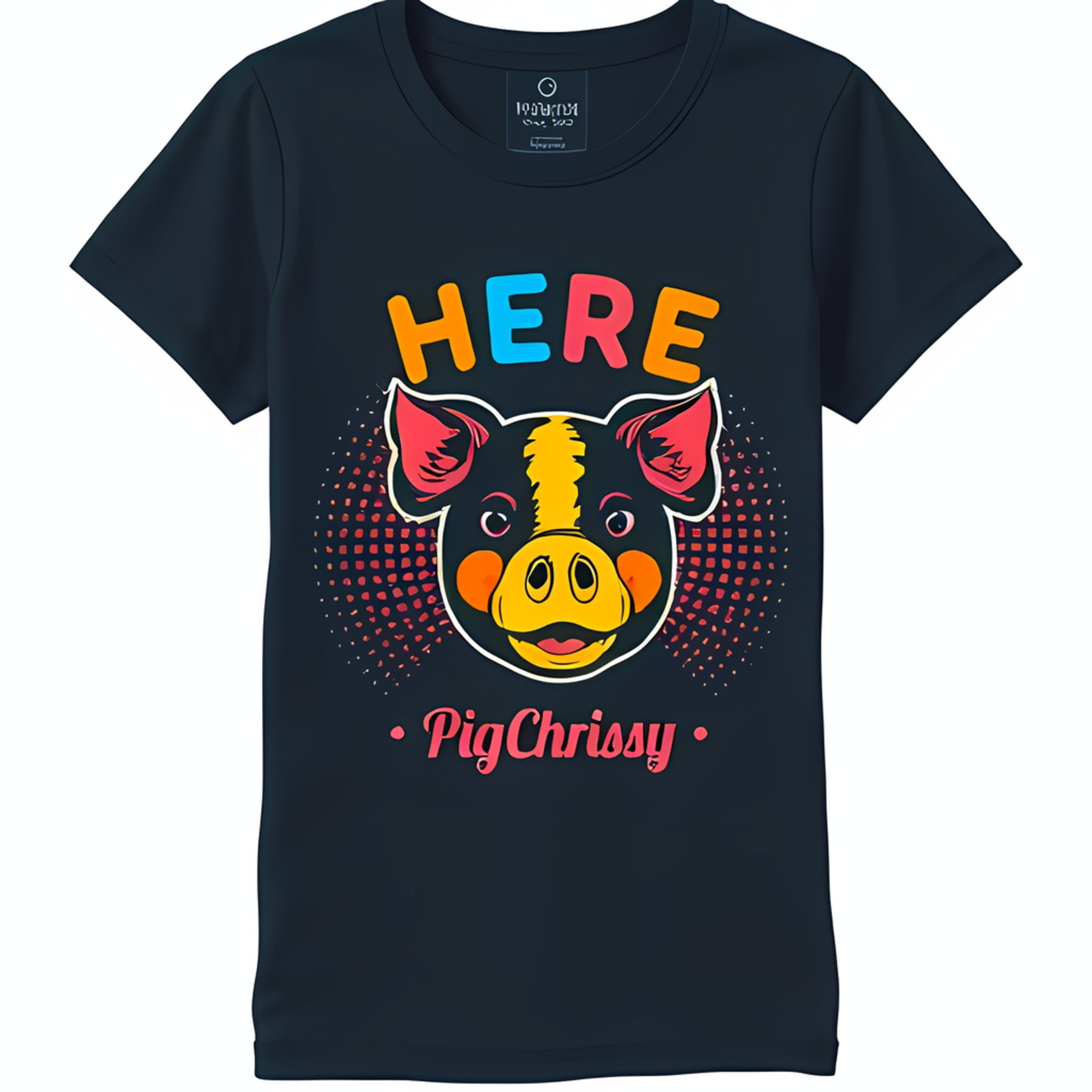 Fun Cartoon Pig Face Graphic T-Shirt for 'PigChrissy' Design - Walmart.com