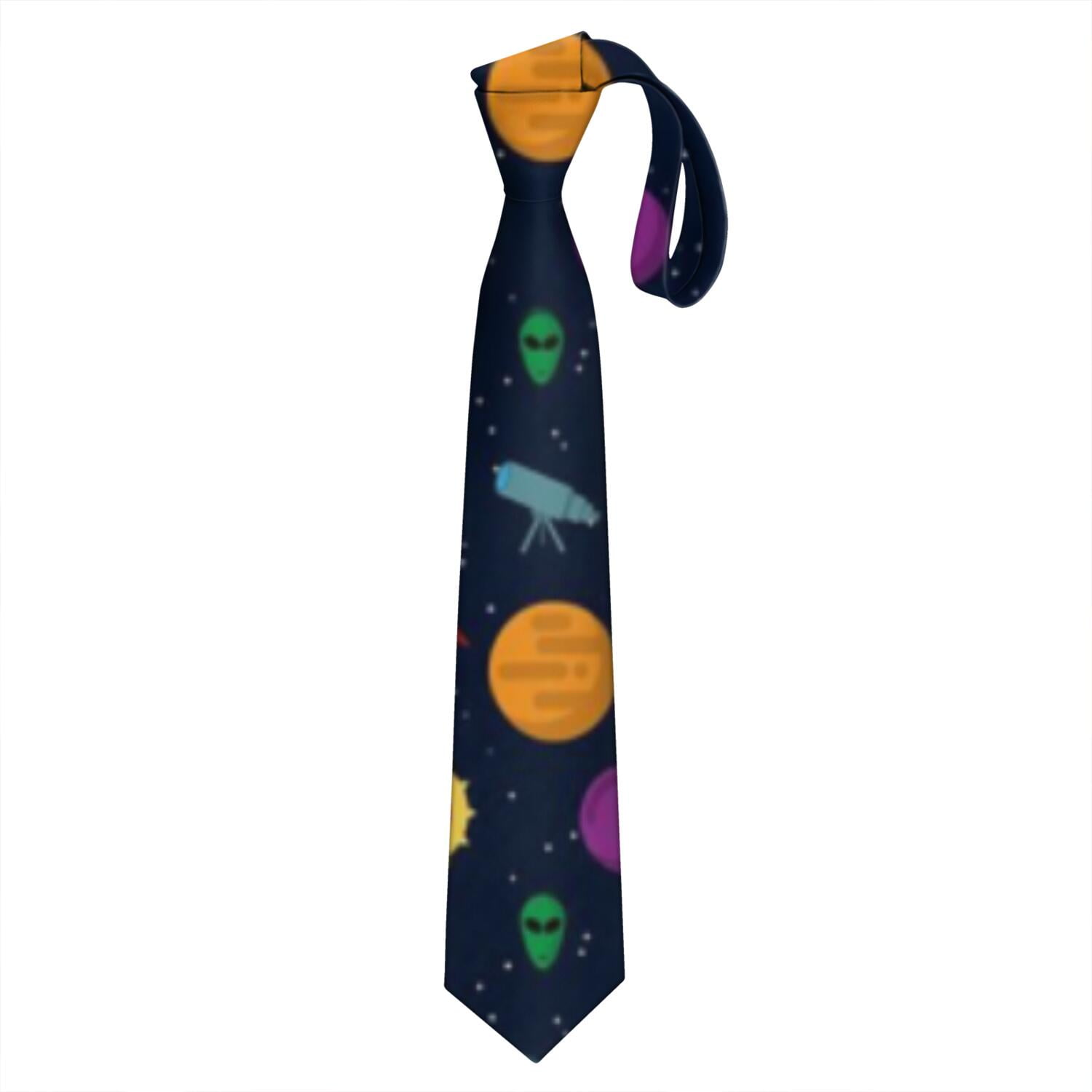 Fun Cartoon Sketch Men's Satin Necktie - Playful Kawaii Graffiti Design ...