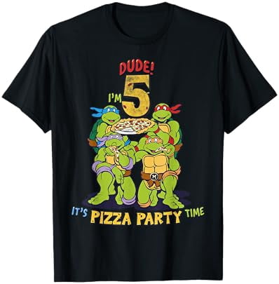 Fun Cartoon Turtles Pizza Celebration T-Shirt for Birthday Parties ...