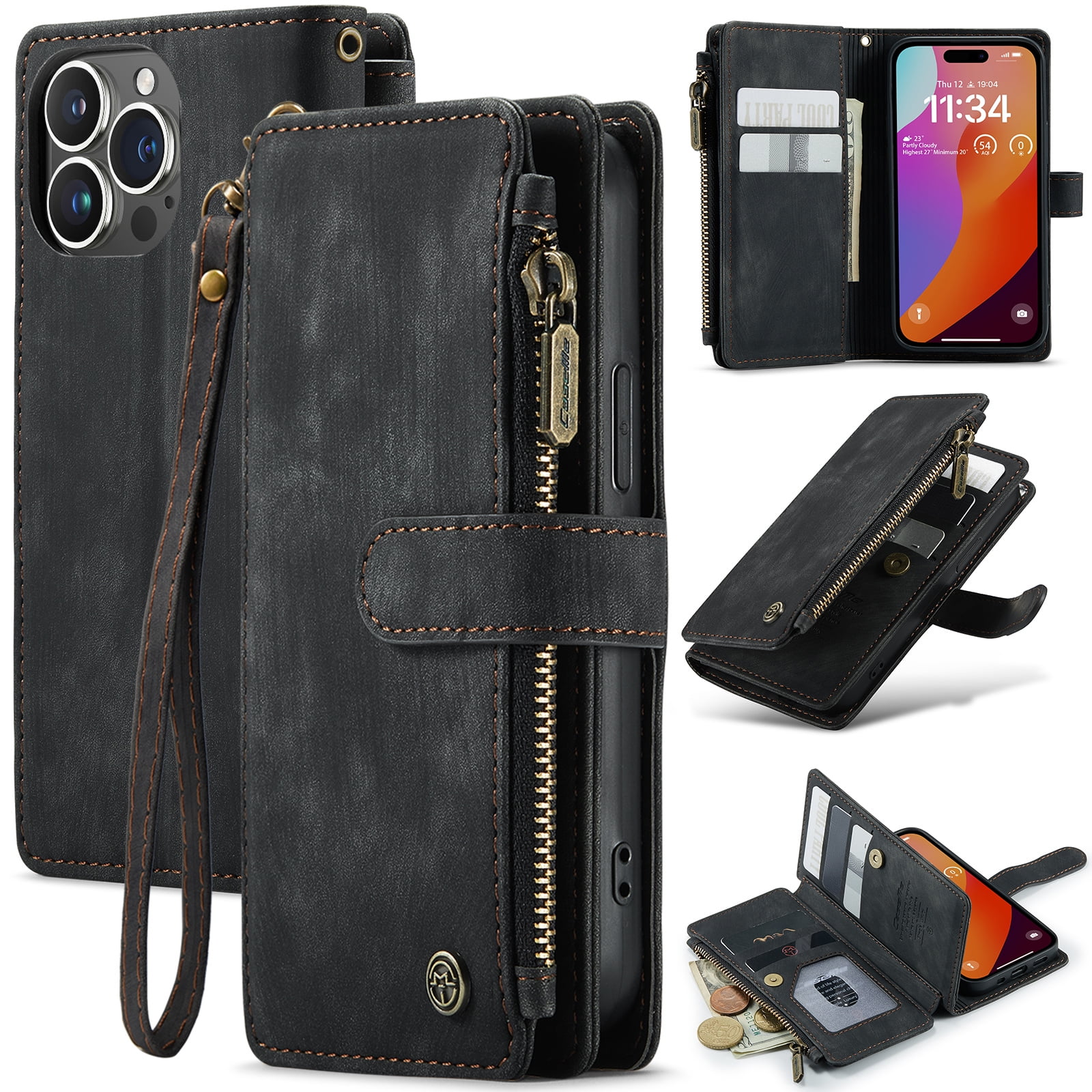 Fun-Casery for iPhone 12/12 Pro Wallet Case with RFID Blocking Card ...