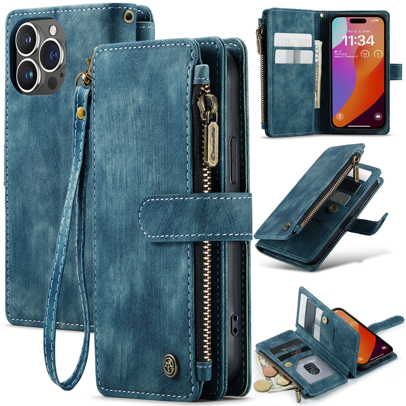 Fun-Casery for iPhone 12/12 Pro Wallet Case with RFID Blocking Card ...