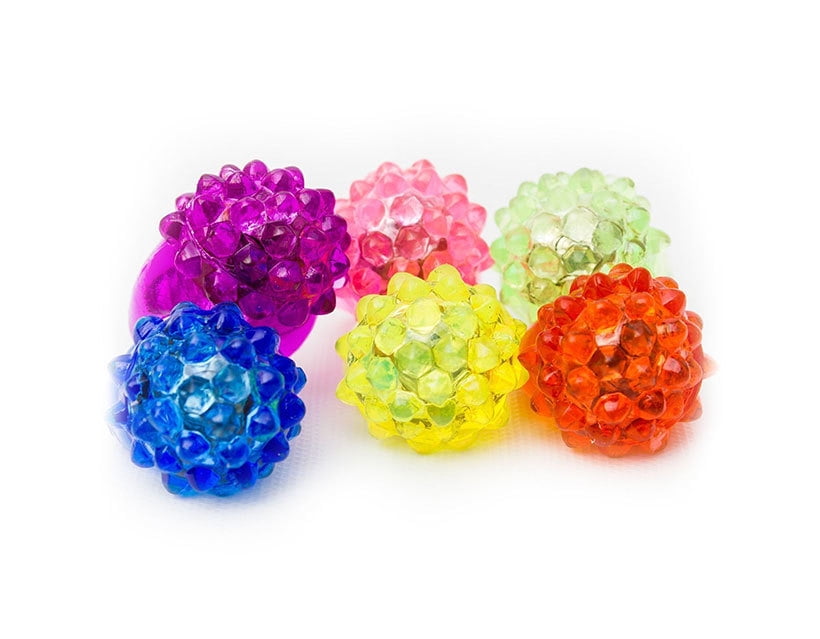 Fun Central 24 Pack - LED Light Up Jelly Bumpy Rings Bulk Party Favor ...