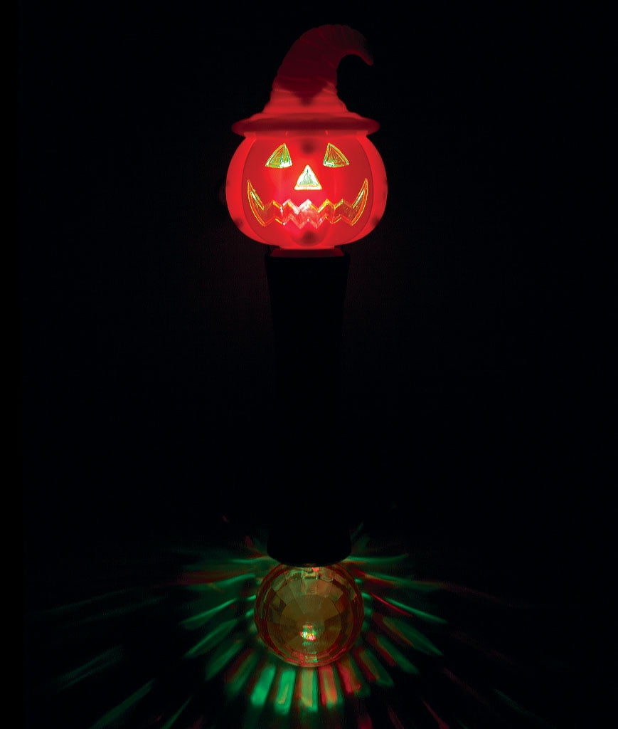 Fun Central (AU045) 1 pc LED Witchy Pumpkin Wand, Glowing Witch Wand ...