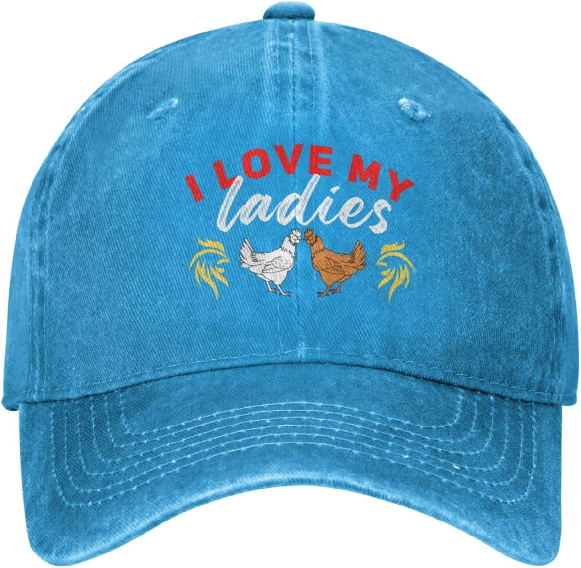 Fun Chicken I Love My Cute Ladies Hat for Men Women Funny Animal ...