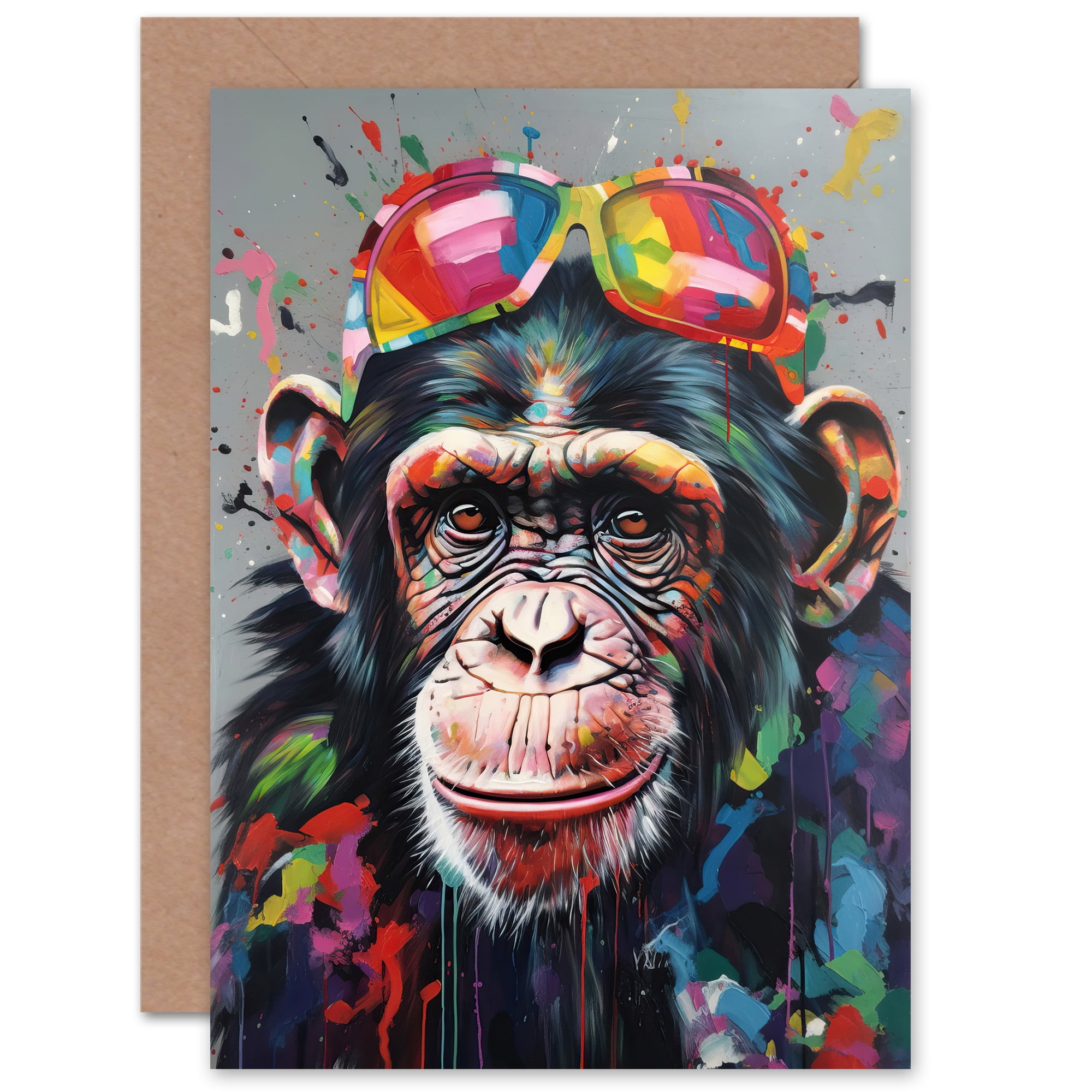 Fun Chimp Monkey Modern for Husband Him Dad Son Brother Birthday Thank ...