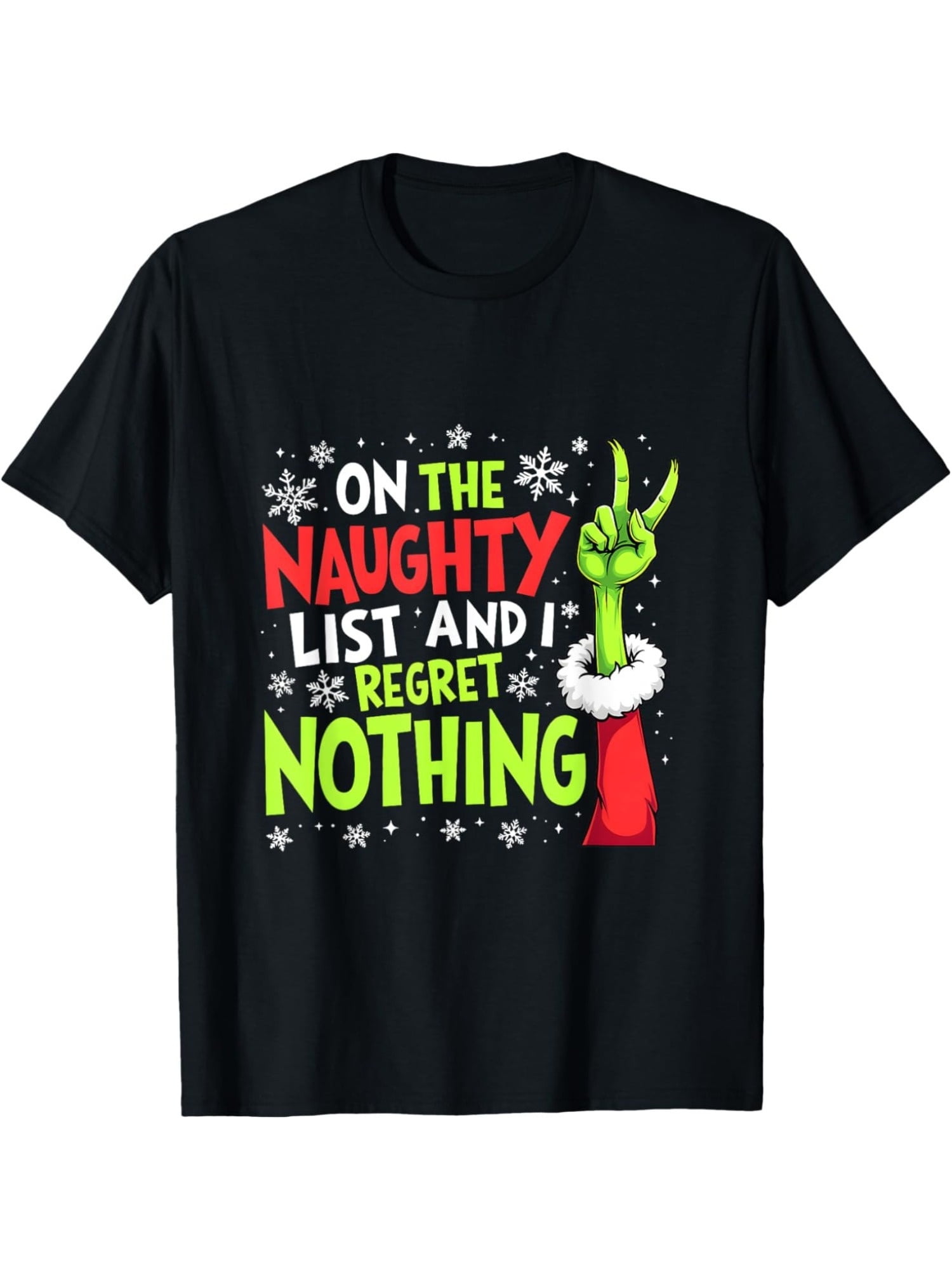 Fun Christmas Naughty List T-Shirt - Super Soft Cotton Crew Neck ...
