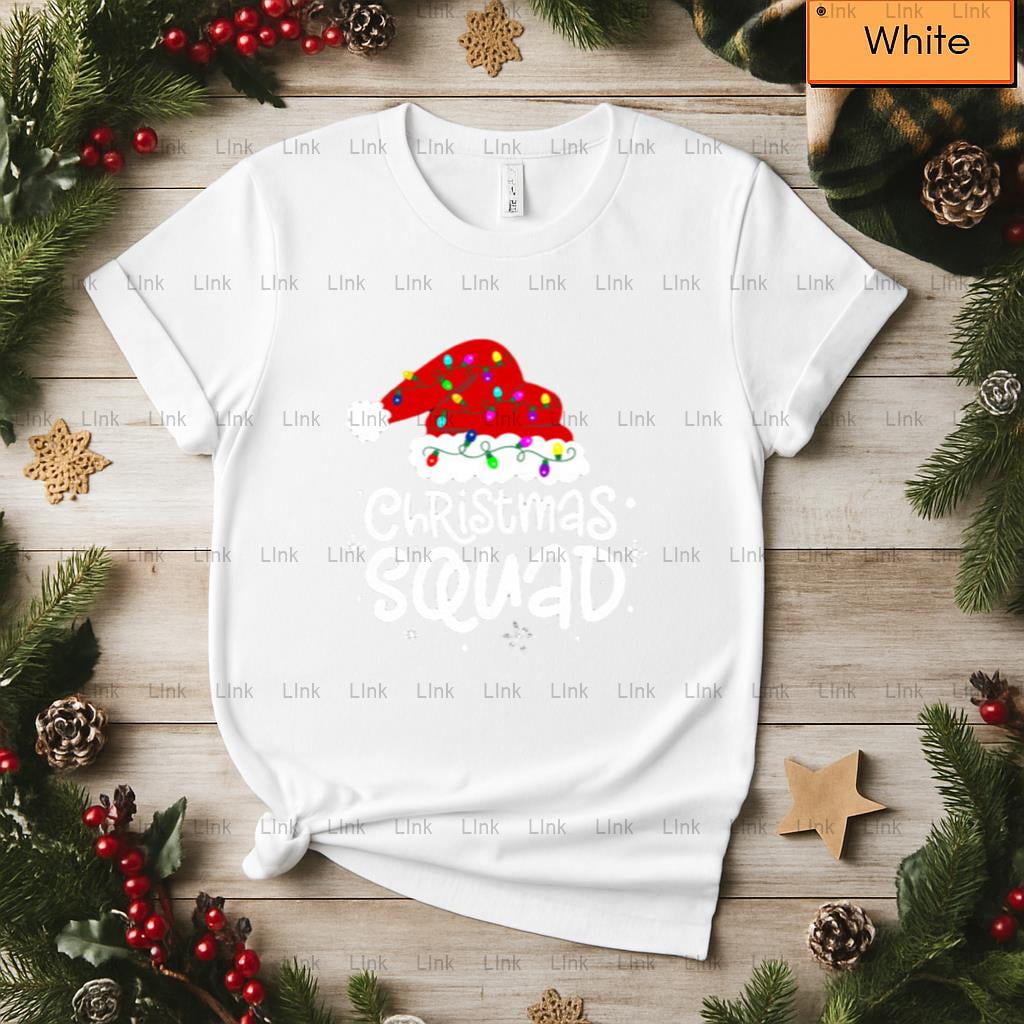 Fun Christmas Squad Saint Nick Hat Lights Family Match Unisex T-Shirt ...