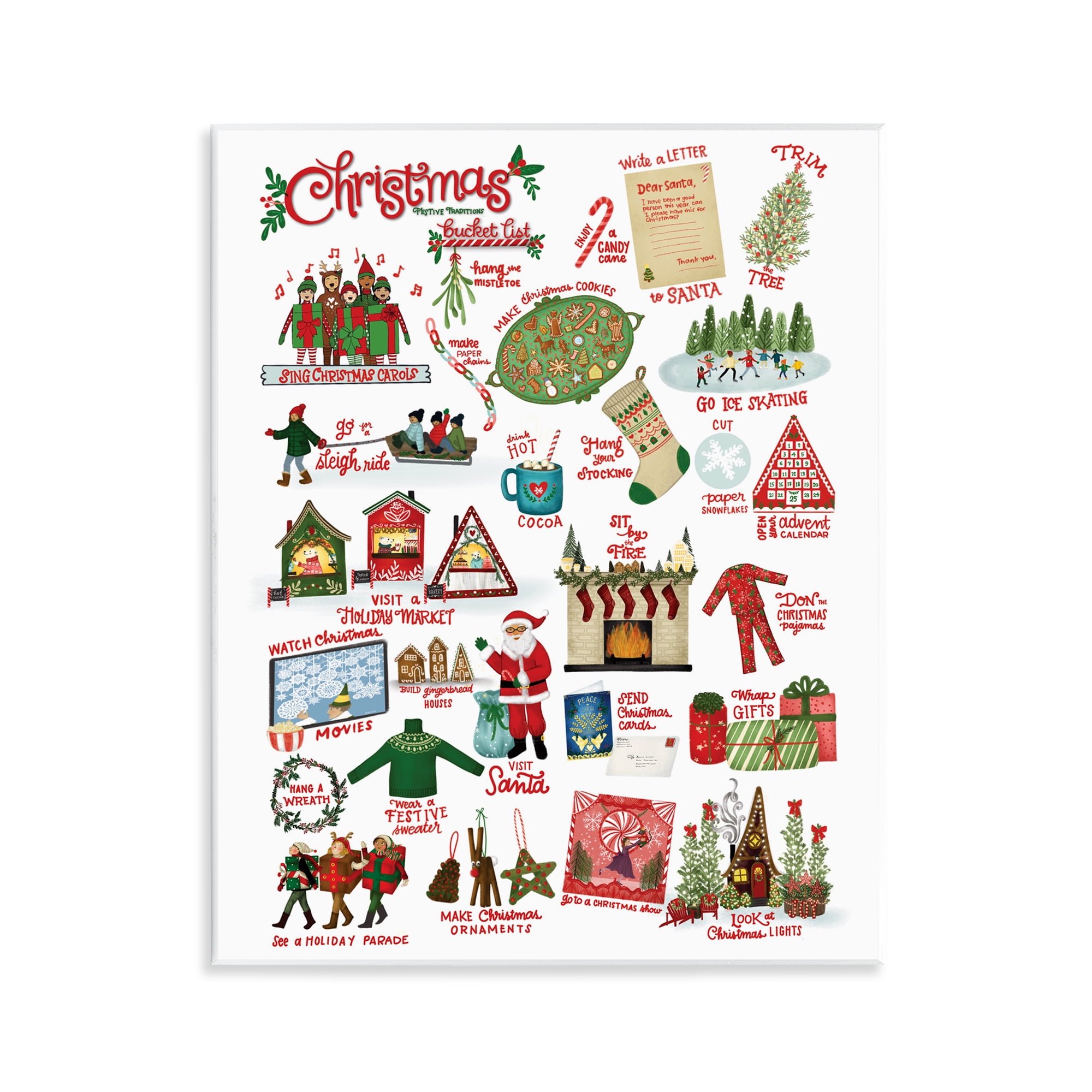 Stupell Industries - Fun Christmas Traditions Wall Plaque Art, 11 x 14 ...