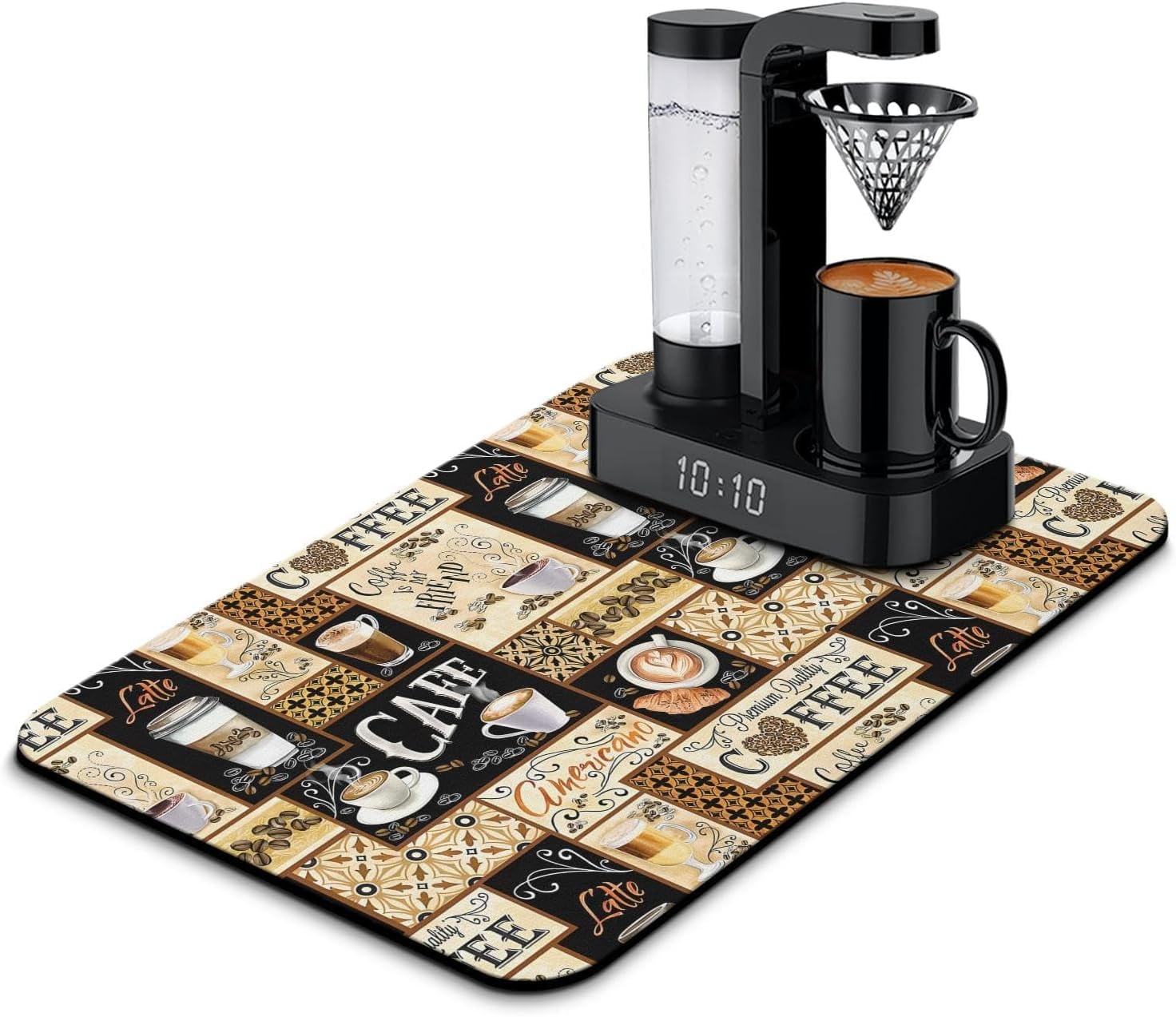 Fun Coffee Mat 23inx15in,Coffee Bar Mat for Countertops,Absorbent Hide ...