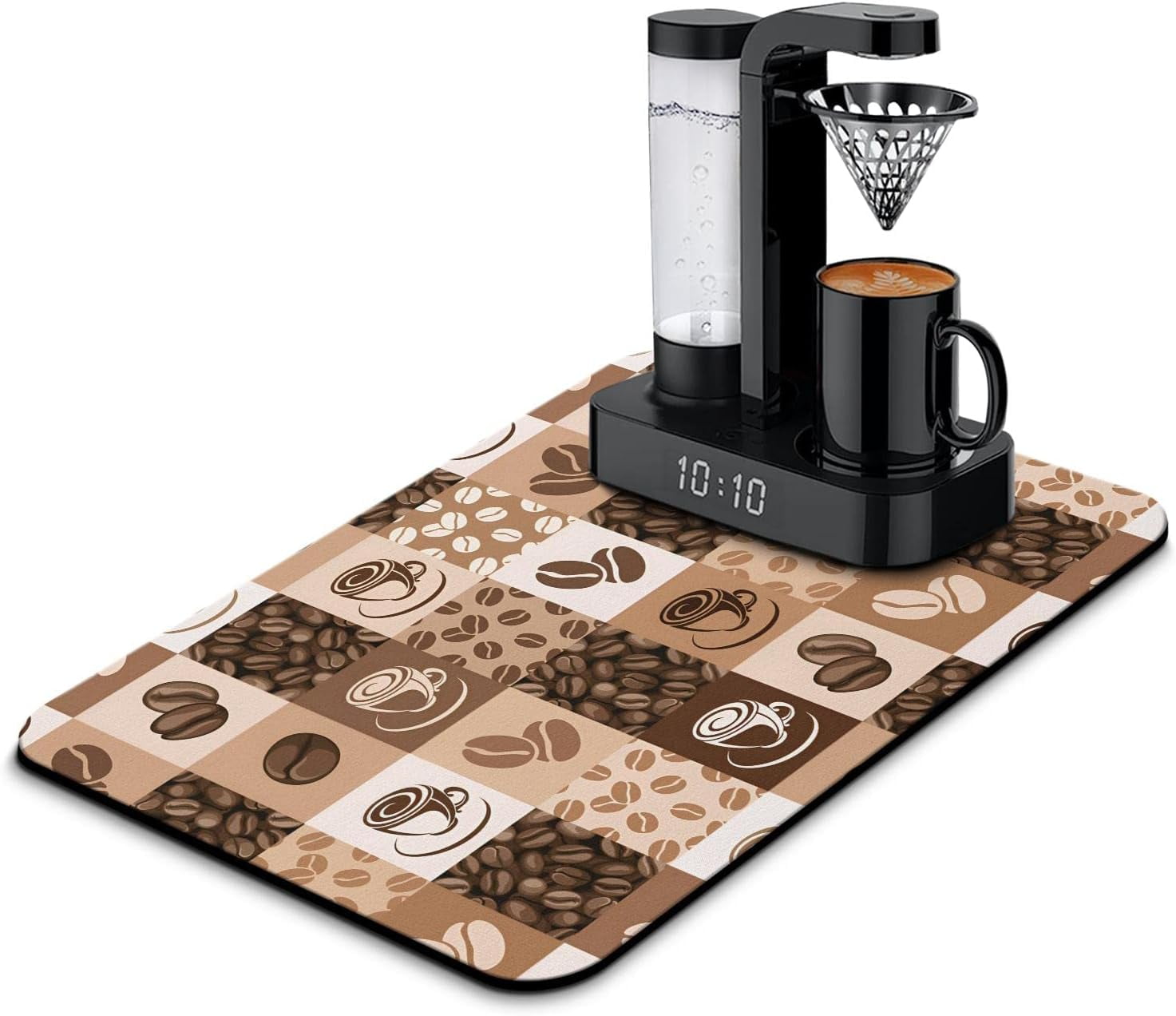 Fun Coffee Mat 24inx16in,Coffee Bar Mat for Countertops,Absorbent Hide ...