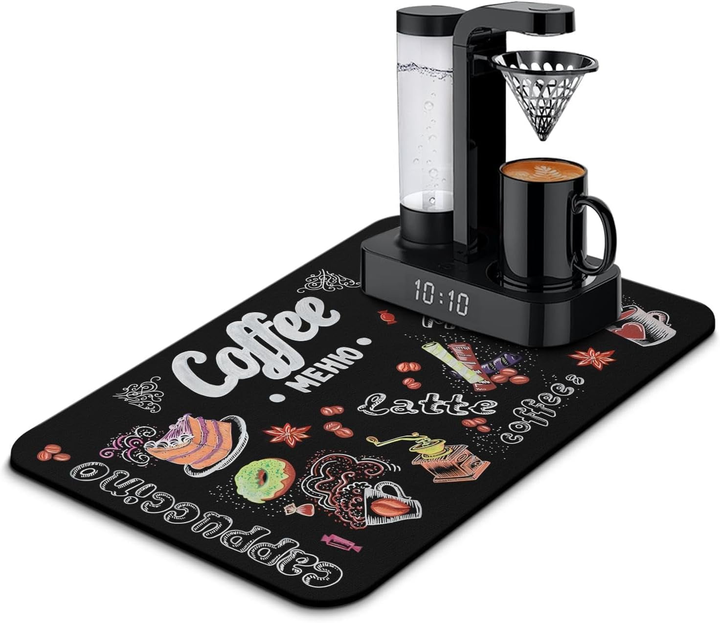 Fun Coffee Mat 24inx16in,Coffee Bar Mat for Countertops,Absorbent Hide ...